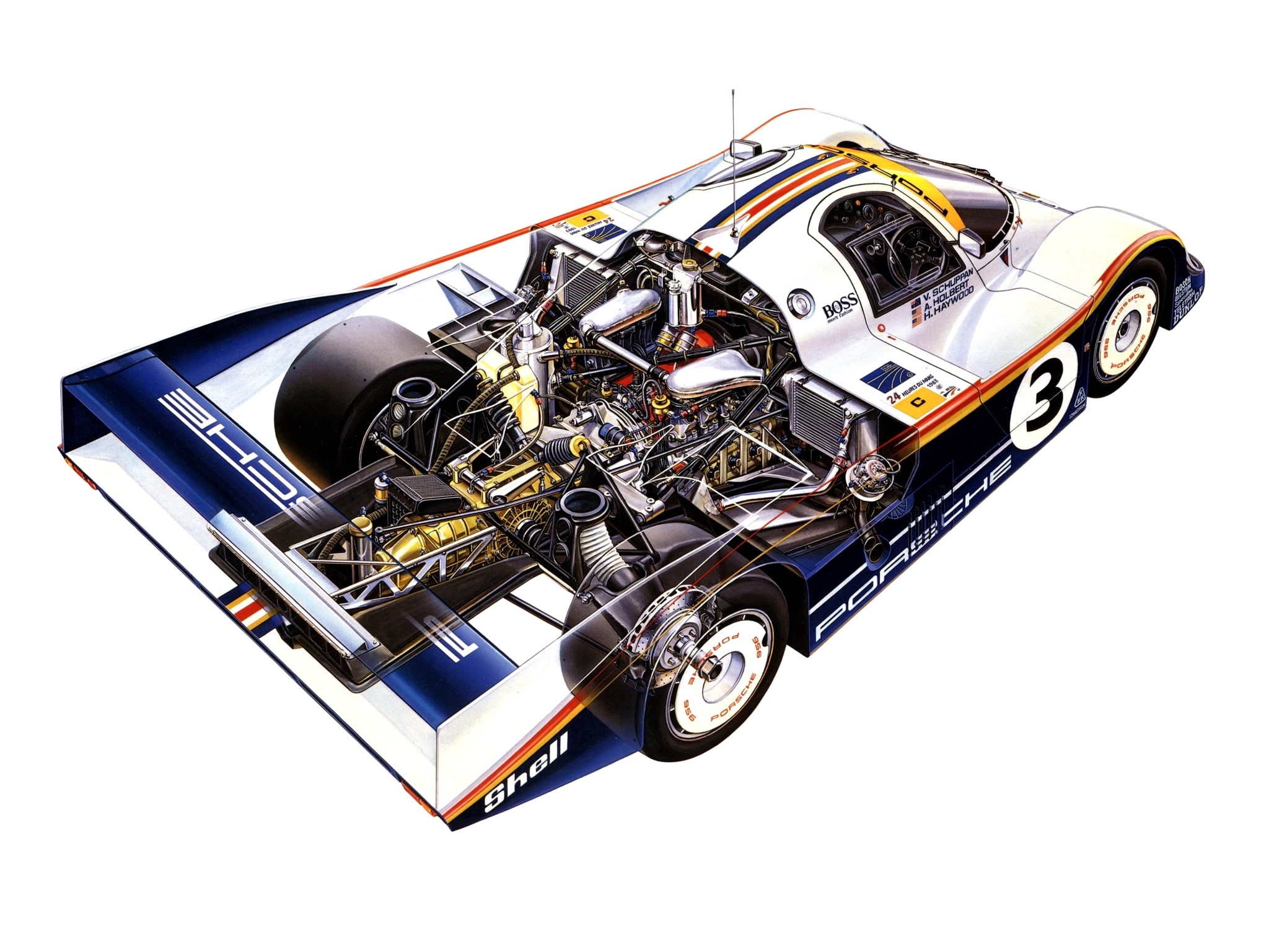 1080P, engine, engines, coupe, 956, racing, race, classic, cutaway ...