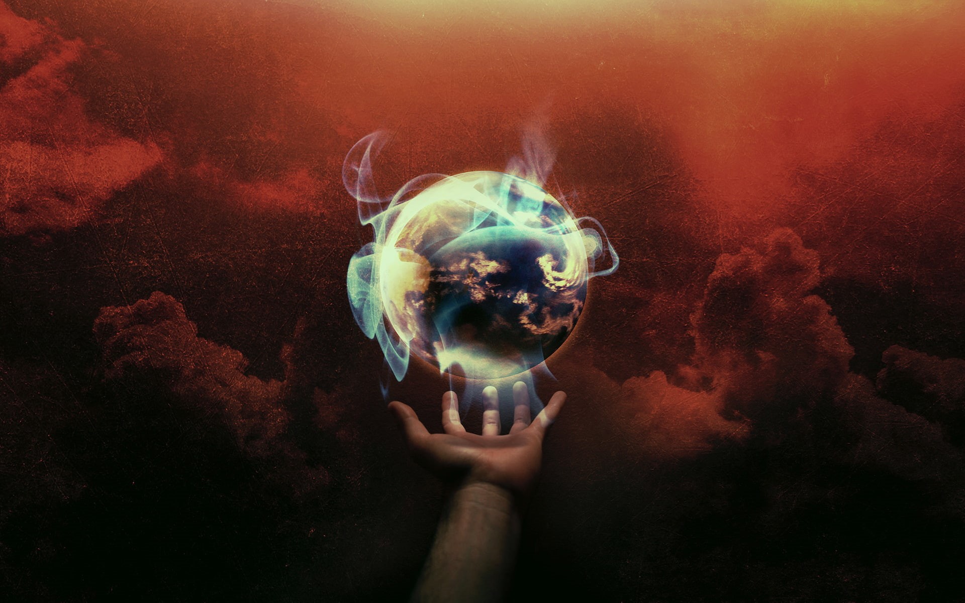 hd, orb, digital/artwork, hand, 1080P, abstract HD Wallpaper