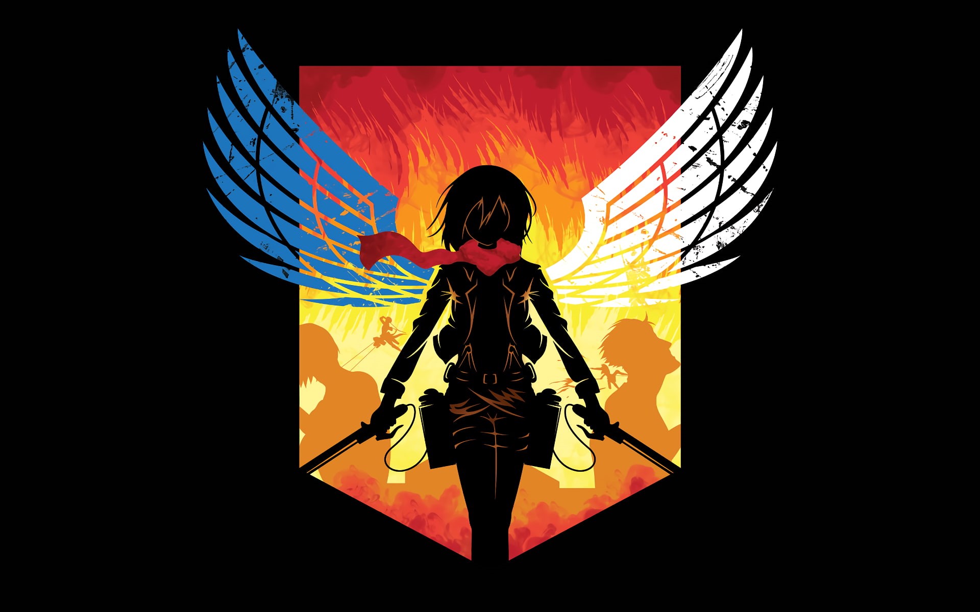 Shingeki no Kyojin, Scout Regiment, Mikasa Ackerman, logo, 1080P HD ...