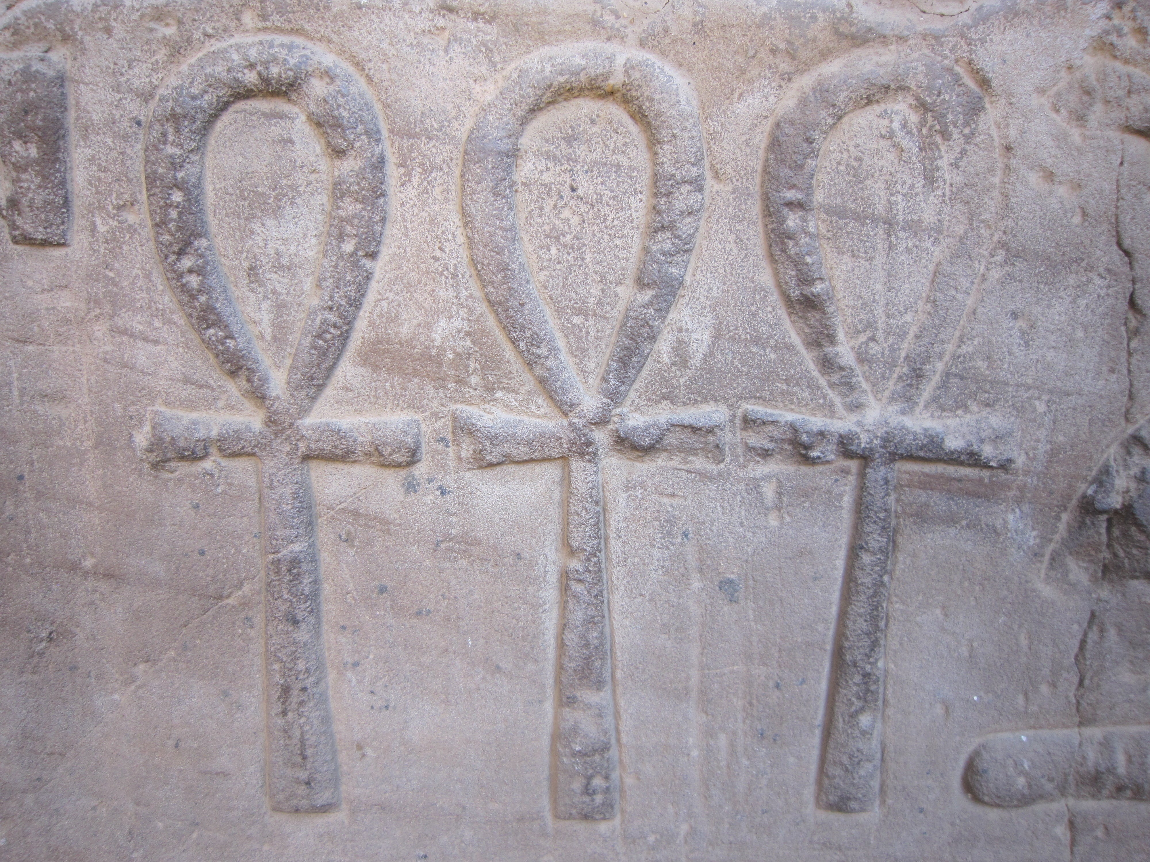 the past, symbols, ankh, communication, ornate, concrete, surface ...
