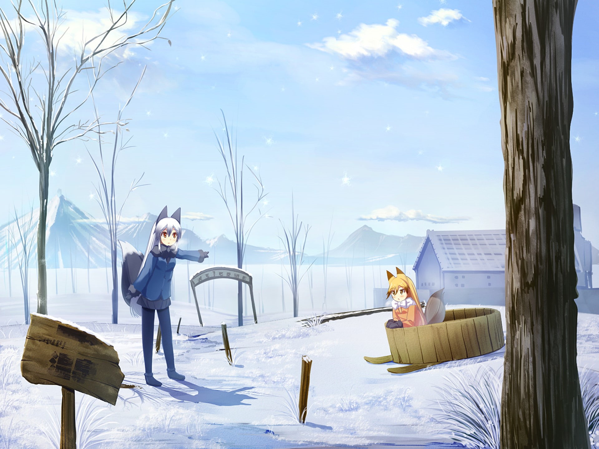 Anime, 1080P, Silver Fox (Kemono Friends), Ezo Red Fox (Kemono Friends ...