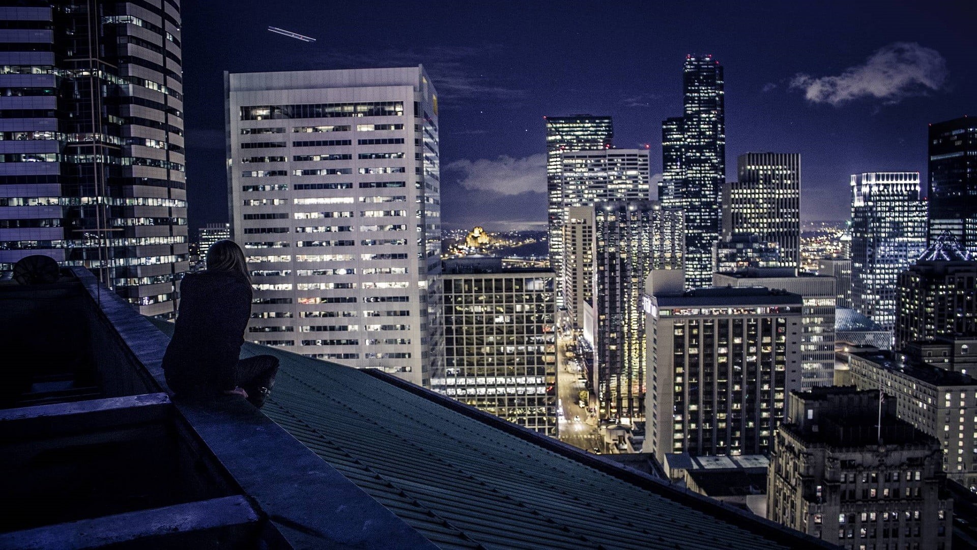 Nature, Landscape, Building Exterior, Gray, Illuminated, Cityscape ...