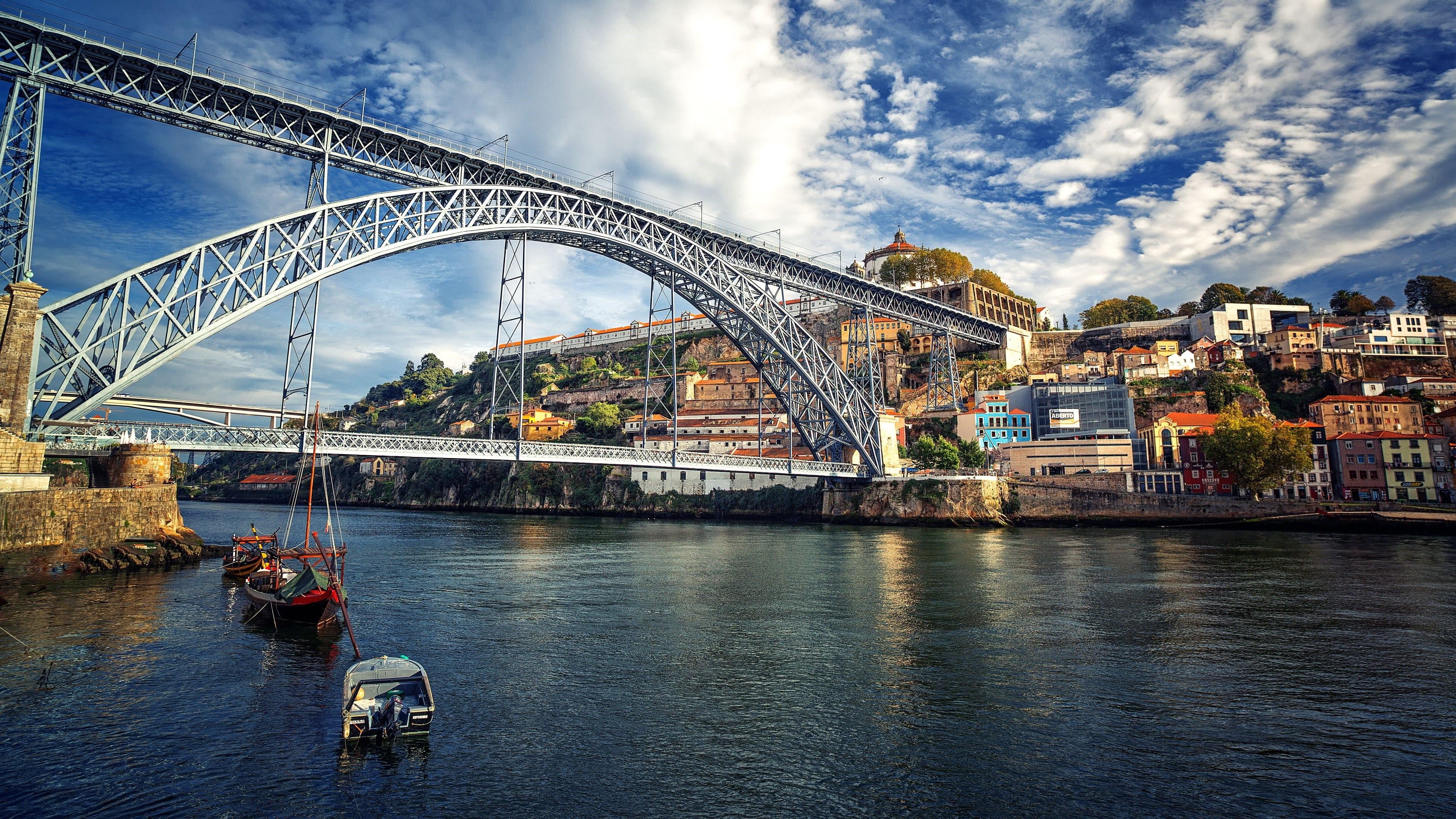 cloud, bridge, daytime, travel, skyline, water, dom luís i bridge ...
