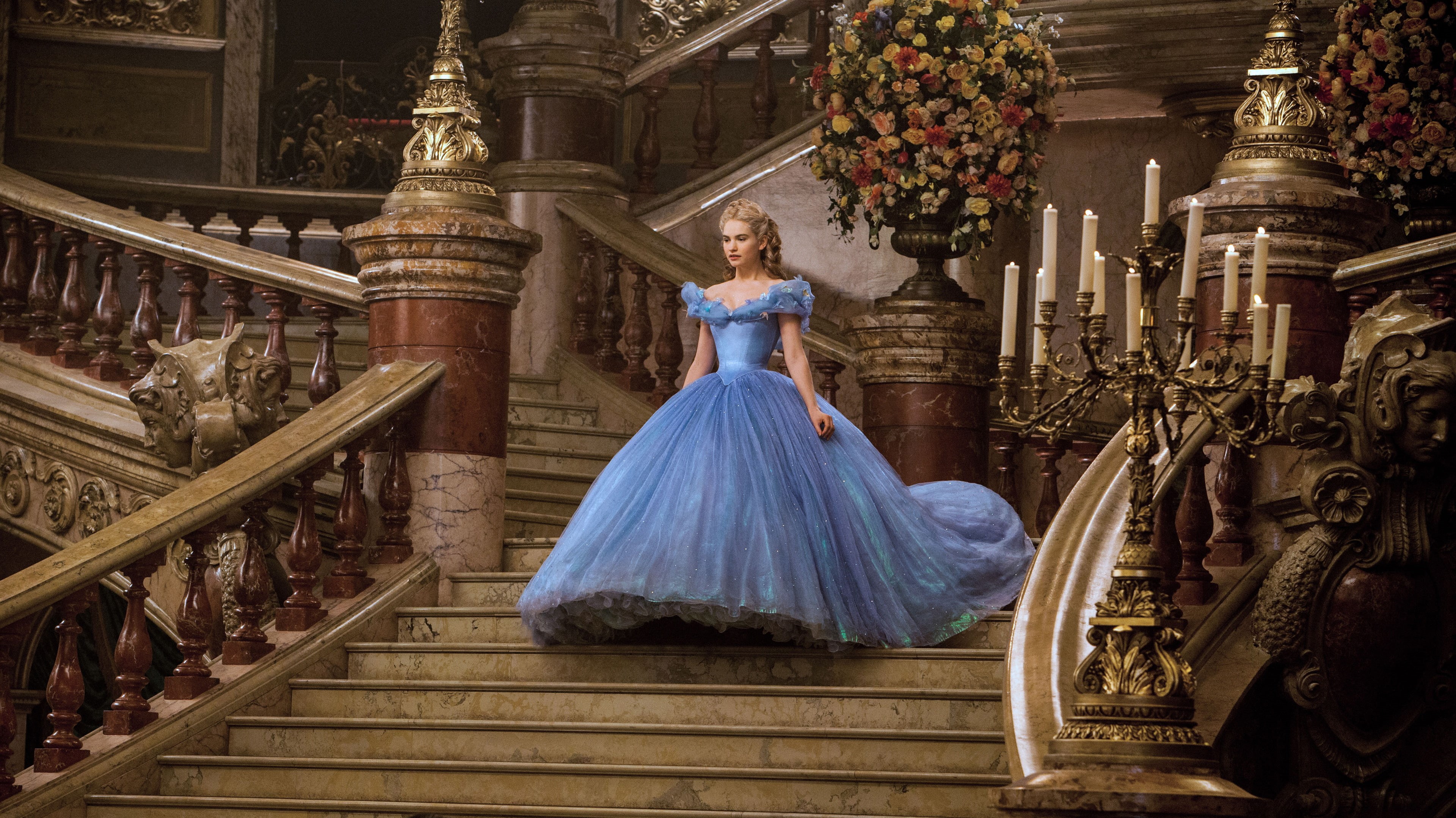 4K, Lily James, 4K, Cinderella, Disney Princess HD Wallpaper
