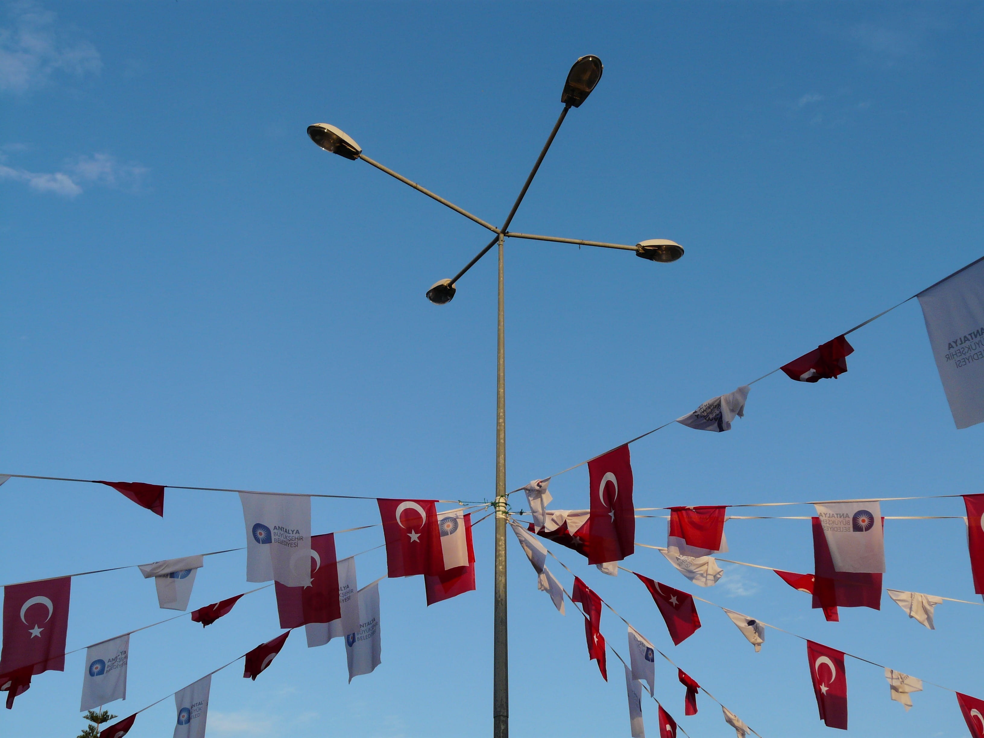 blue, winter, Turkish, day, decoration, no people, Flags, Pennant ...
