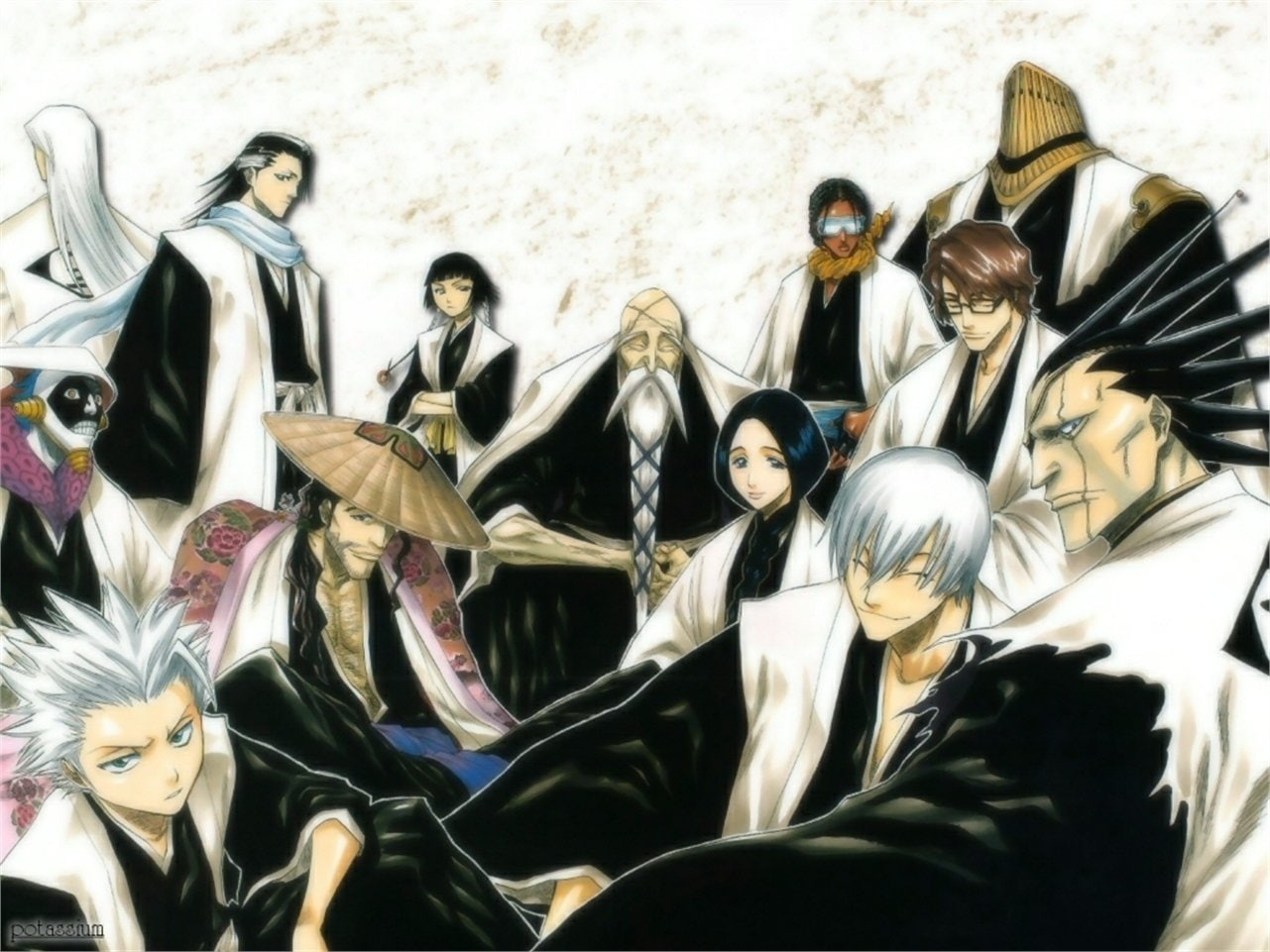 Gin Ichimaru, Sajin Komamura, Jūshirō Ukitake, Sōsuke Aizen, Bleach ...