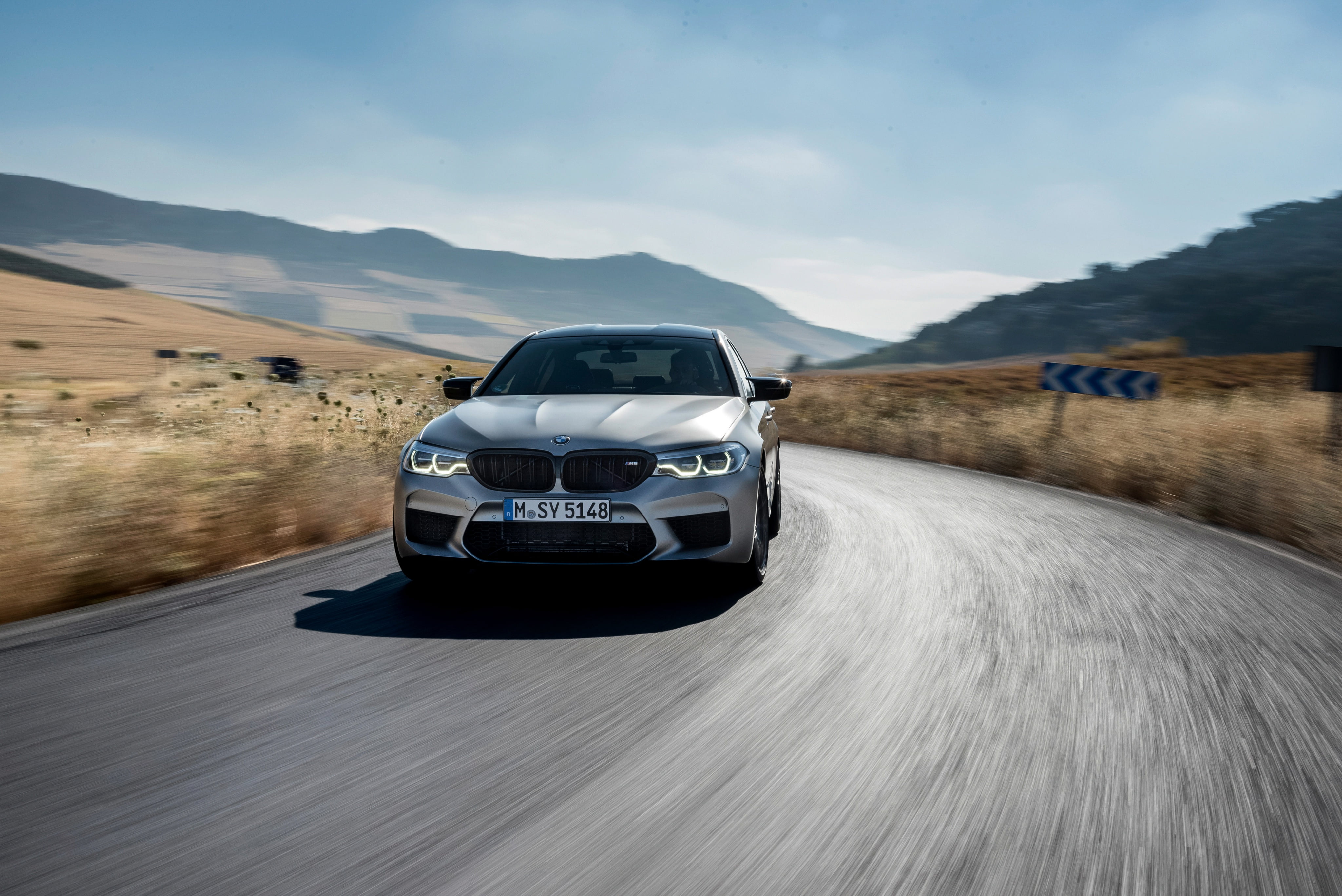 speed, BMW, 4K, four-door, trees, F90, grey, 2018, 4x4, road, M5, V8 ...