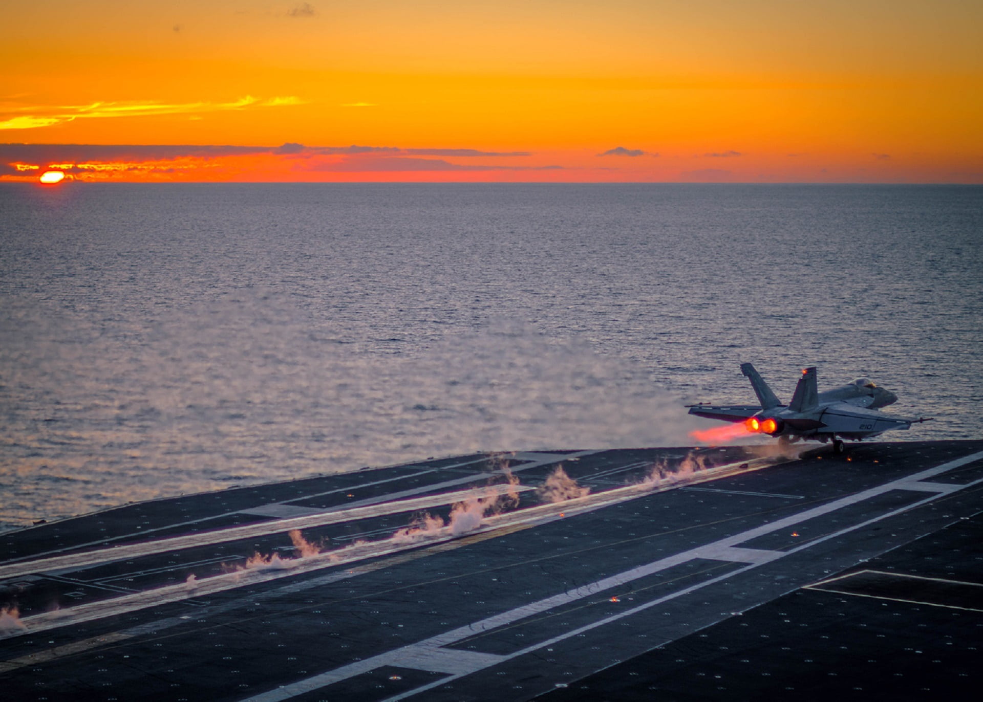 seascape, horizon, ocean, horizon over water, f-18, sky, beauty in ...