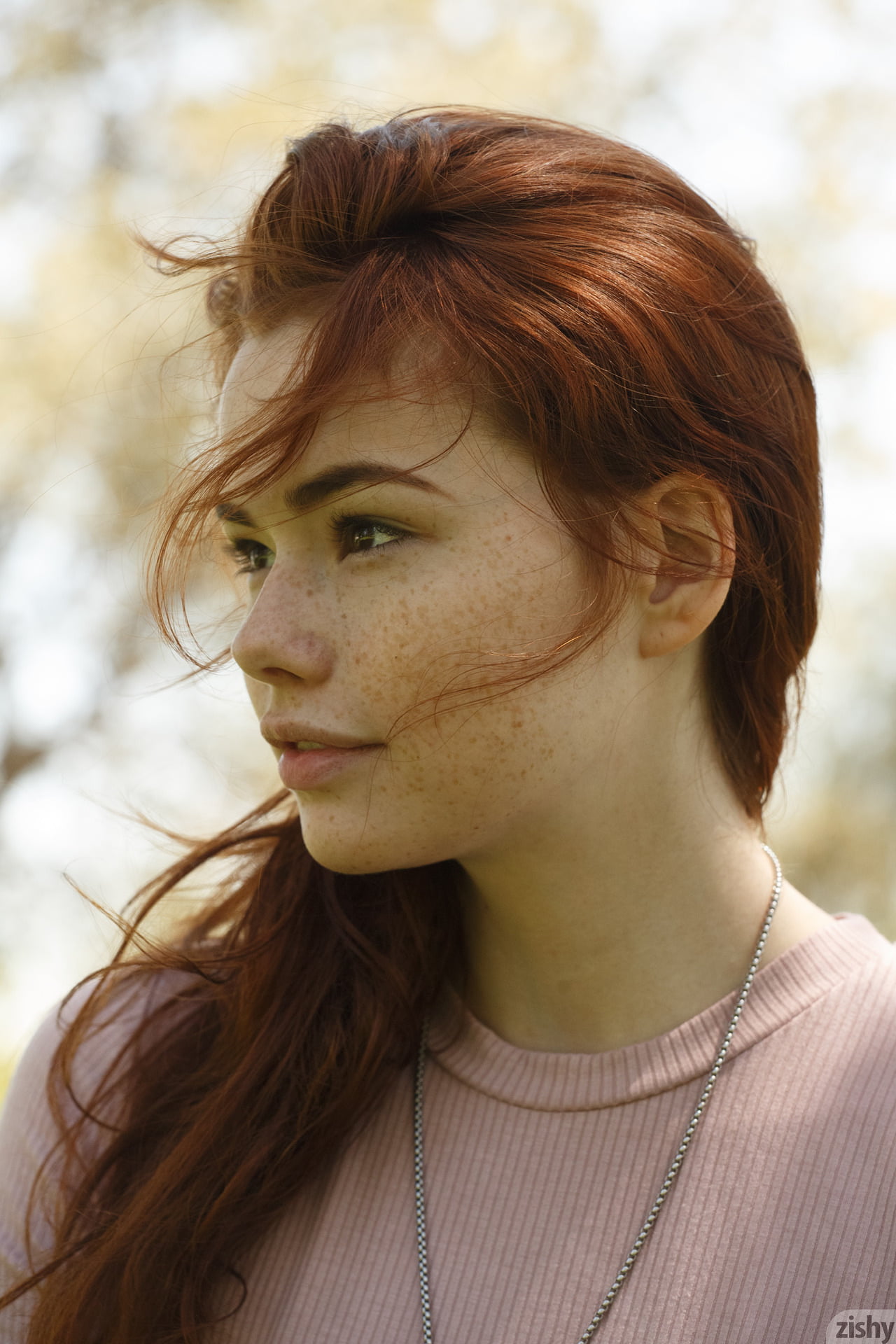 portrait, Sabrina Lynn, redhead, zishy, women, 1080P Phone HD Wallpaper
