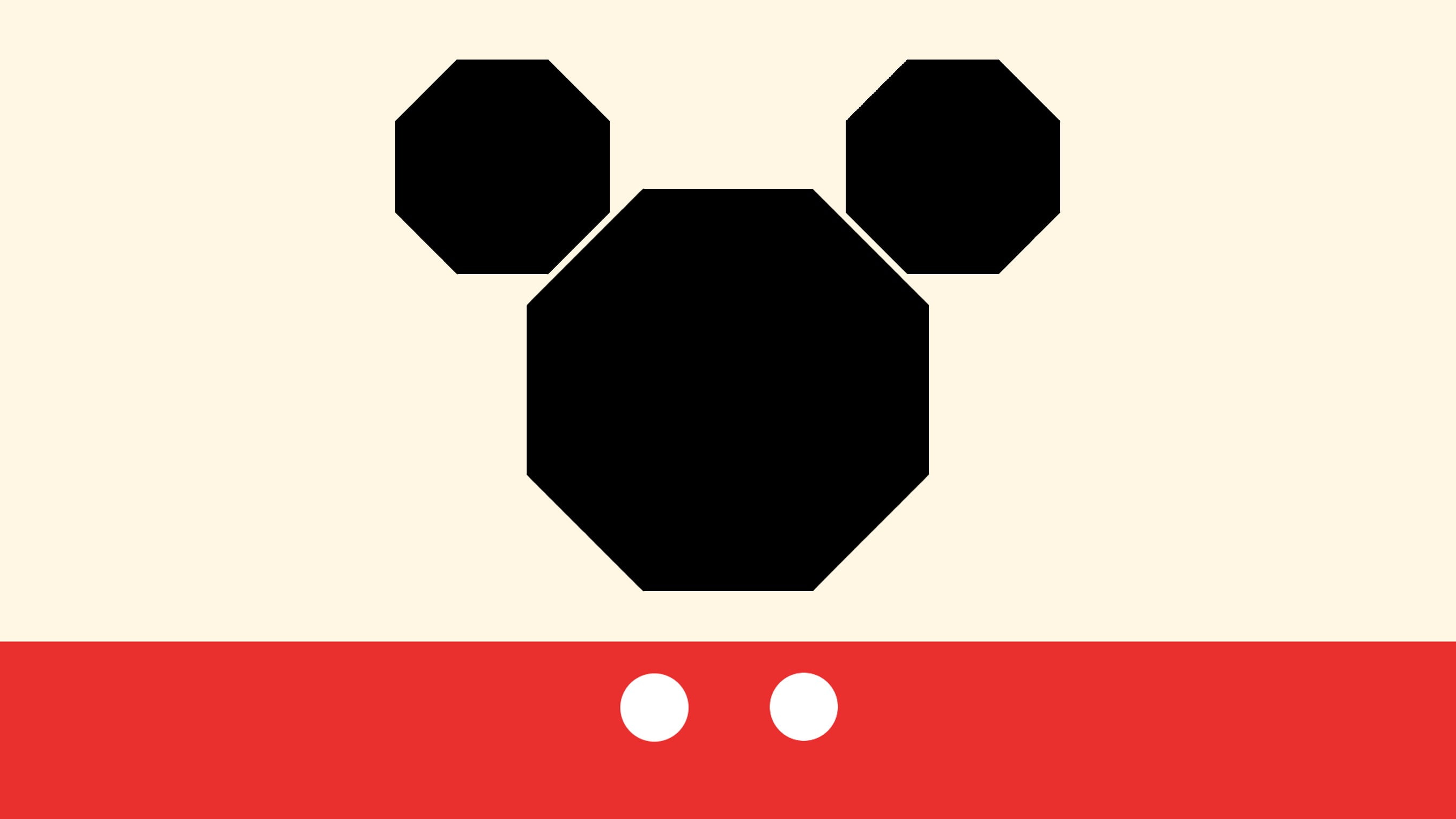 Mickey Mouse, simple background, 2K, minimalism, simple HD Wallpaper