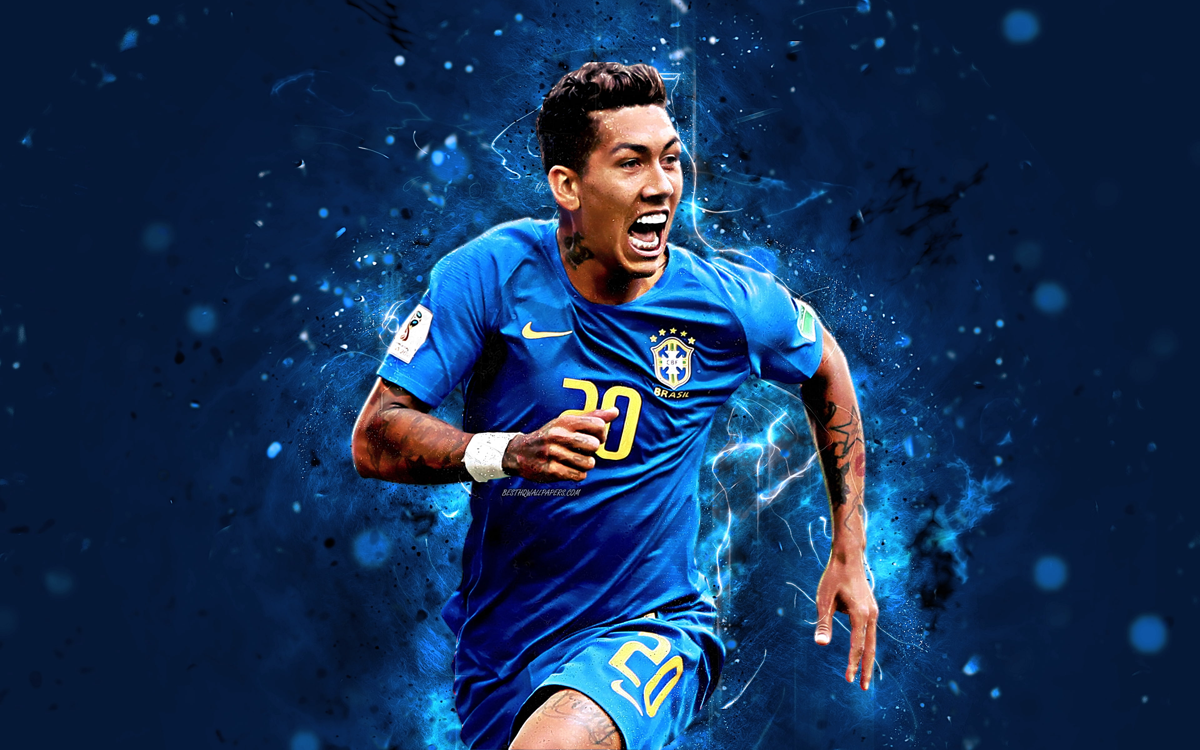 Brazilian, Roberto Firmino, Soccer, 4K HD Wallpaper