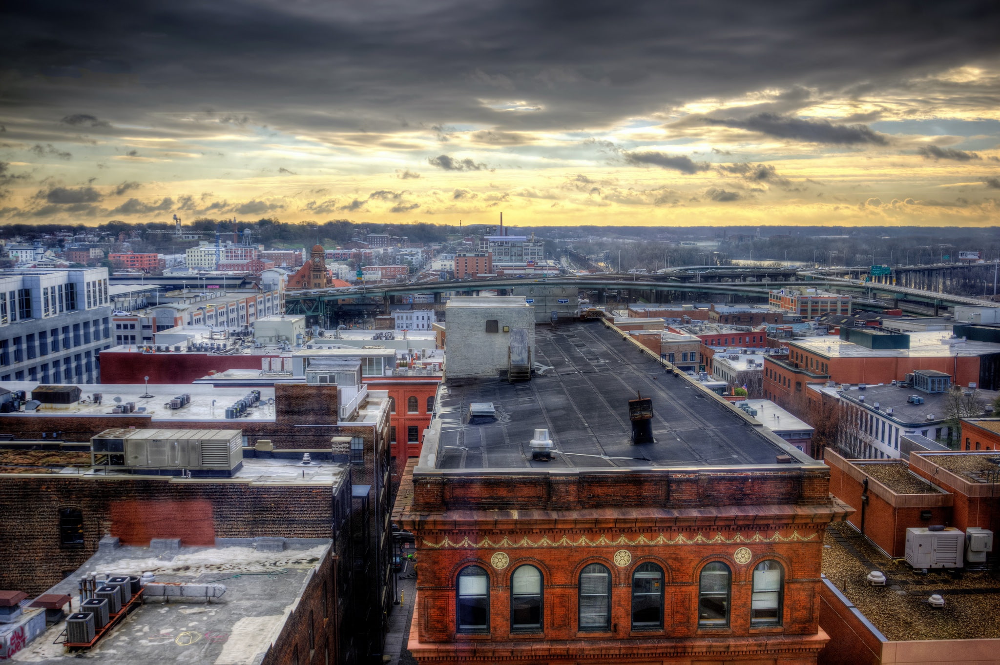 building, roof, city, outdoors, cityscape, cloud - sky, transportation ...