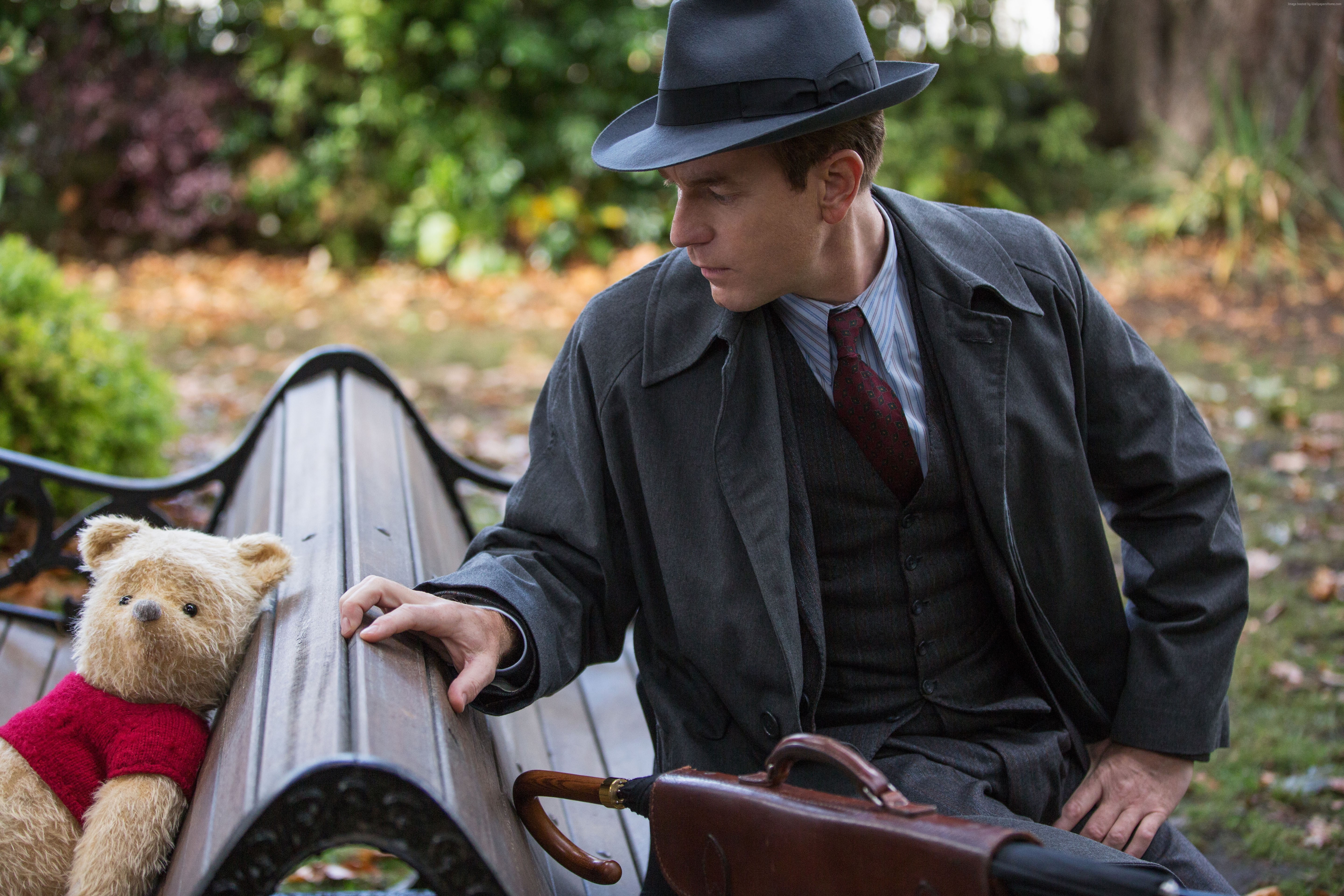 Ewan McGregor, Christopher Robin, Winnie-the-Pooh, 5K, 6K HD Wallpaper