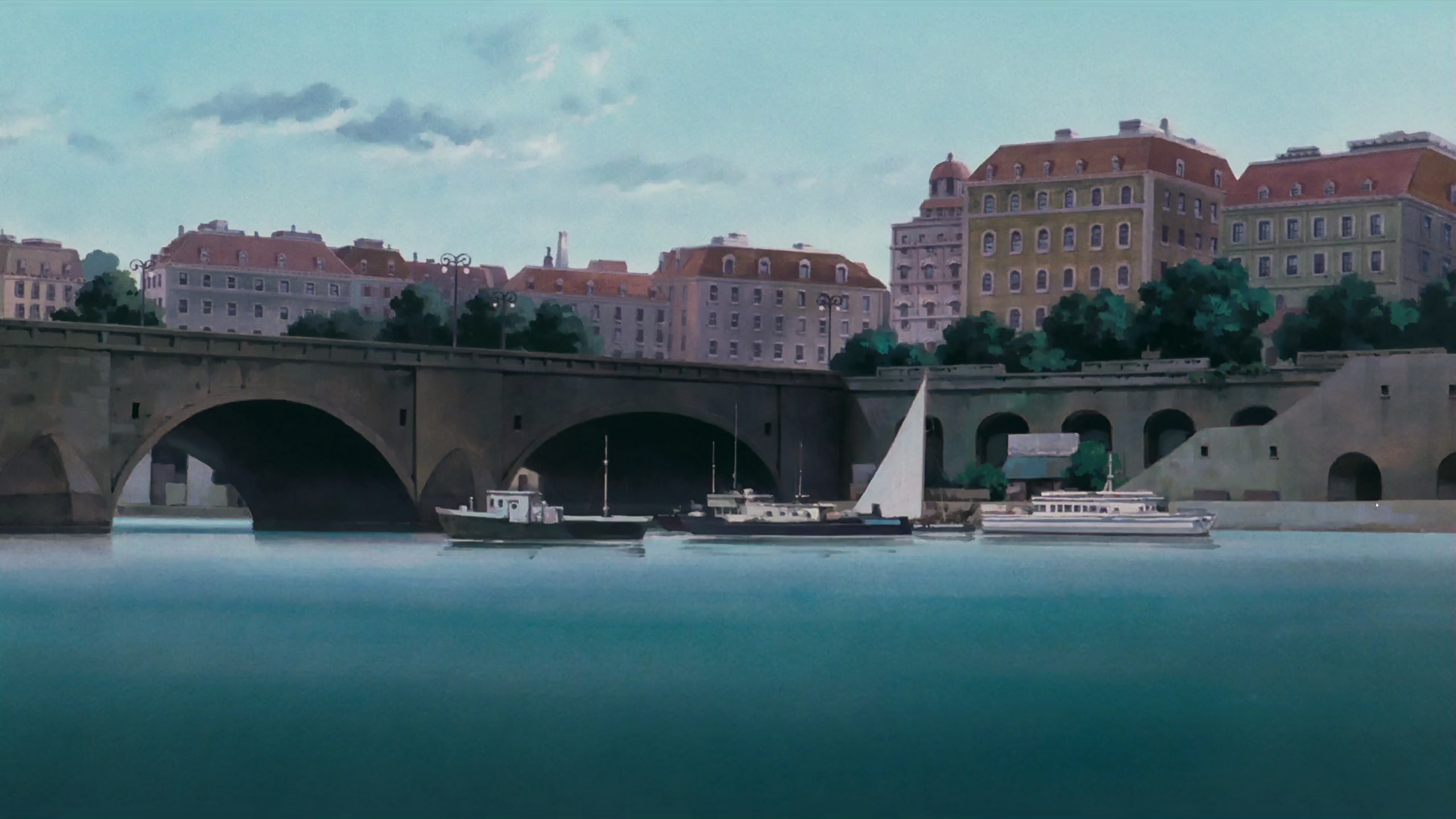 nature, bridge, Studio Ghibli, no people, built structure, waterfront ...