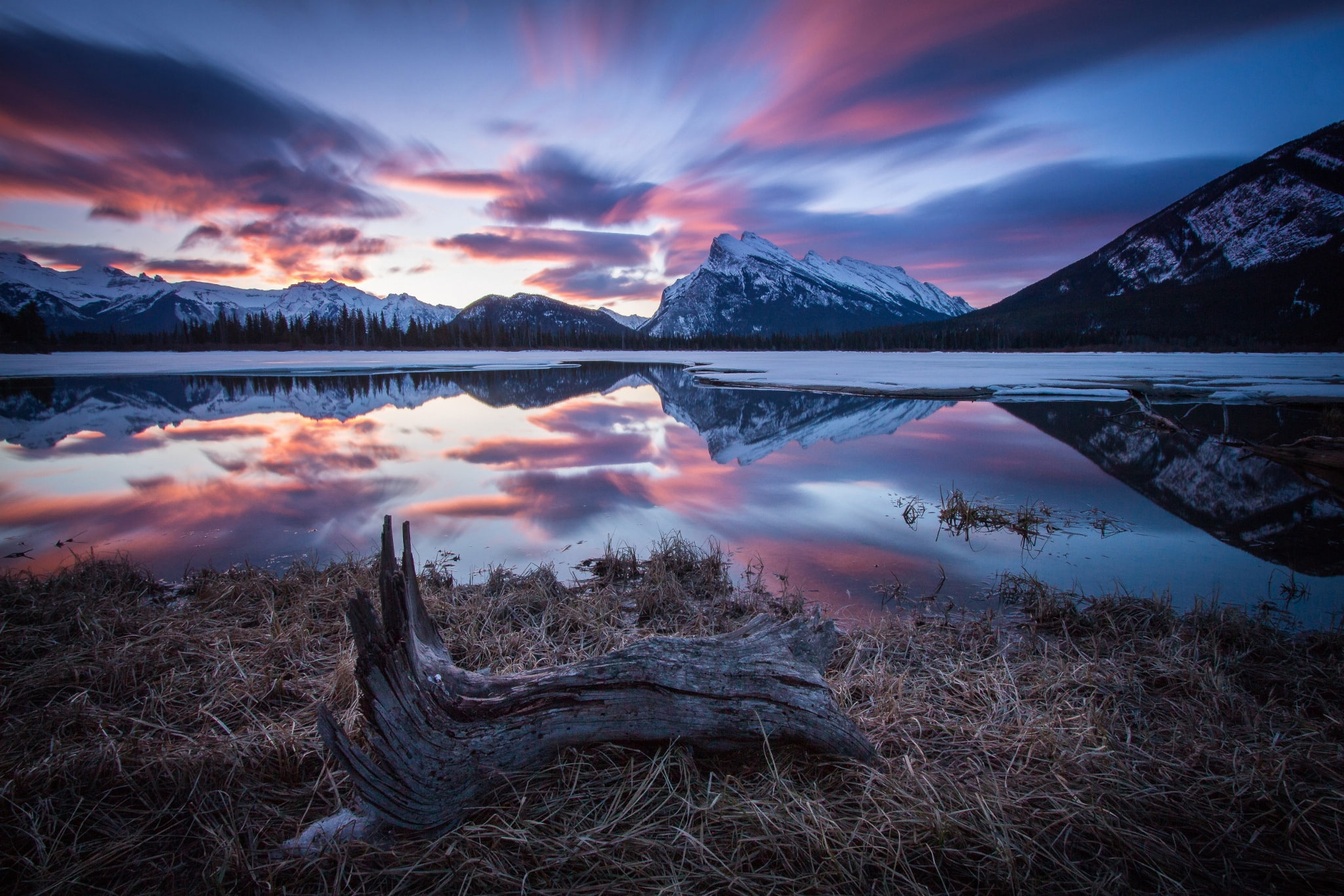 mountains, 720P, lake, Banff National Park, Mount Rundle, landscape HD ...