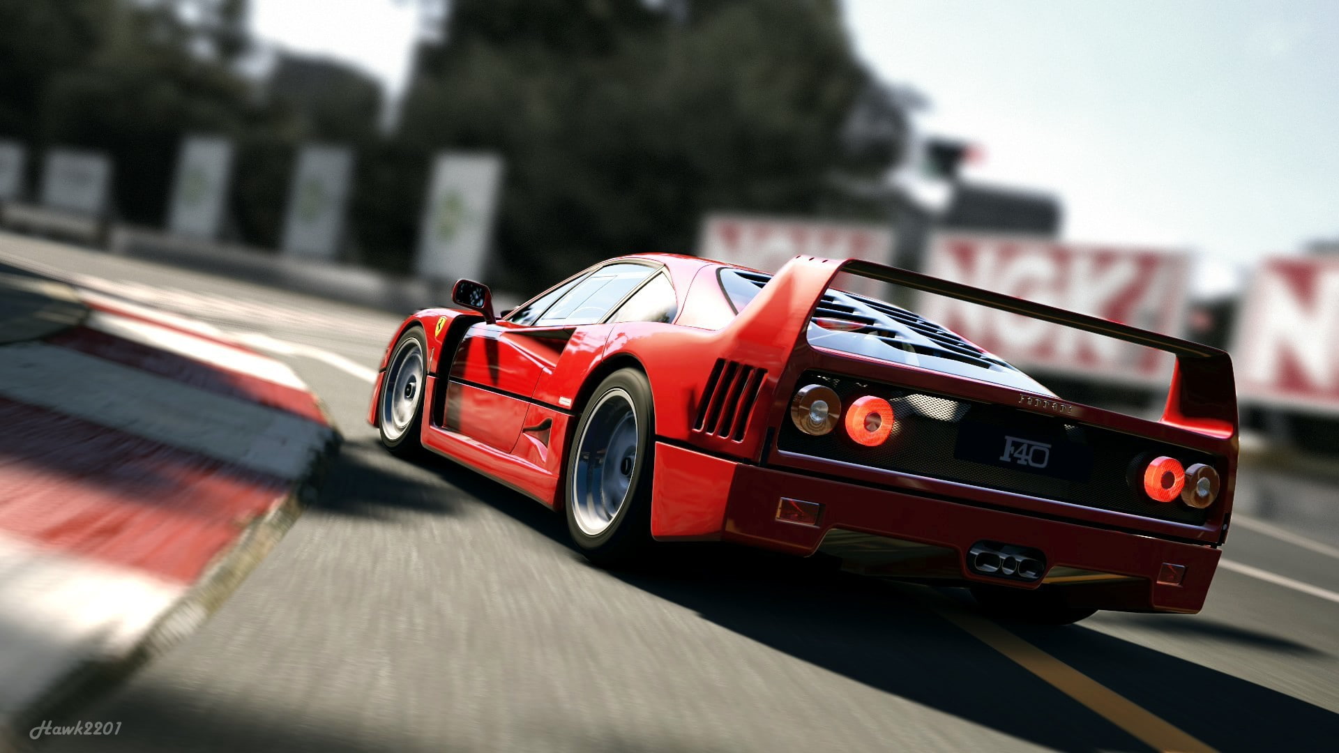 supercar, 1080P, ferrari, red, race, ferrari f40, f HD Wallpaper