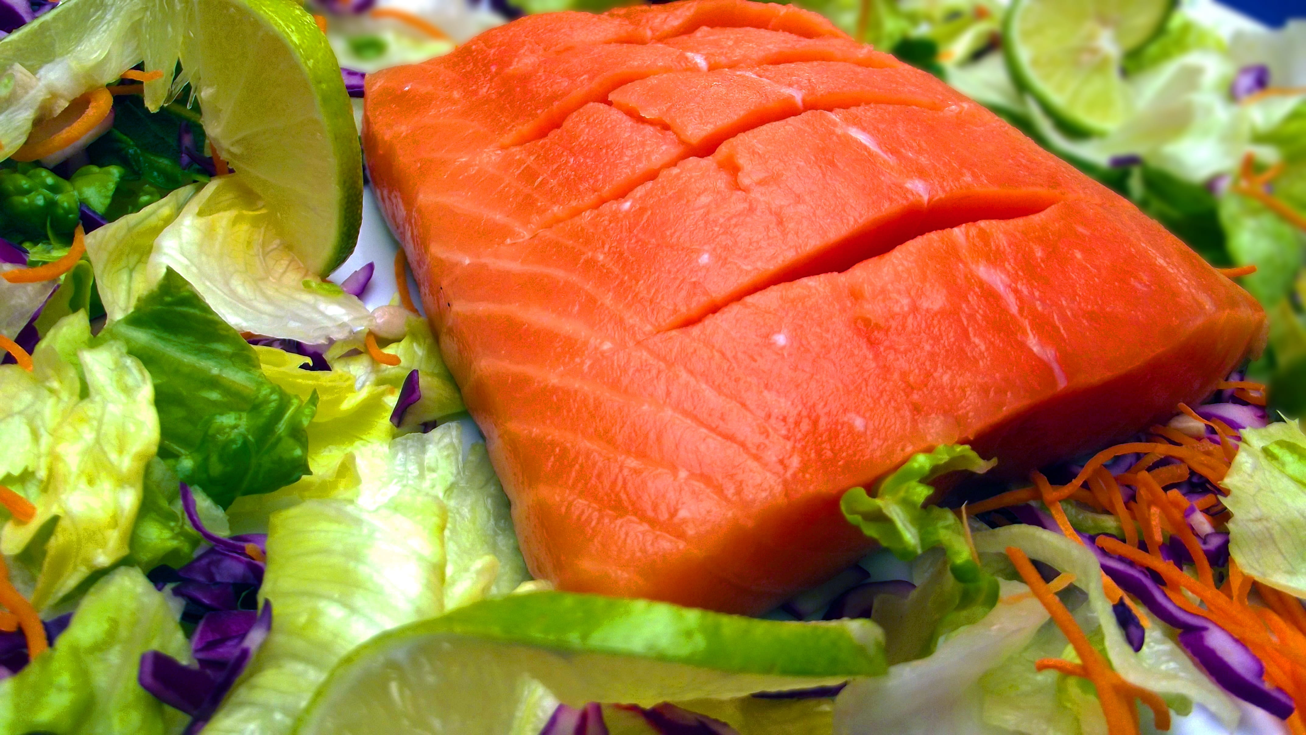Vegetable, Salmon - Seafood, Lettuce, Salmon, Restaurant, Cuisine ...