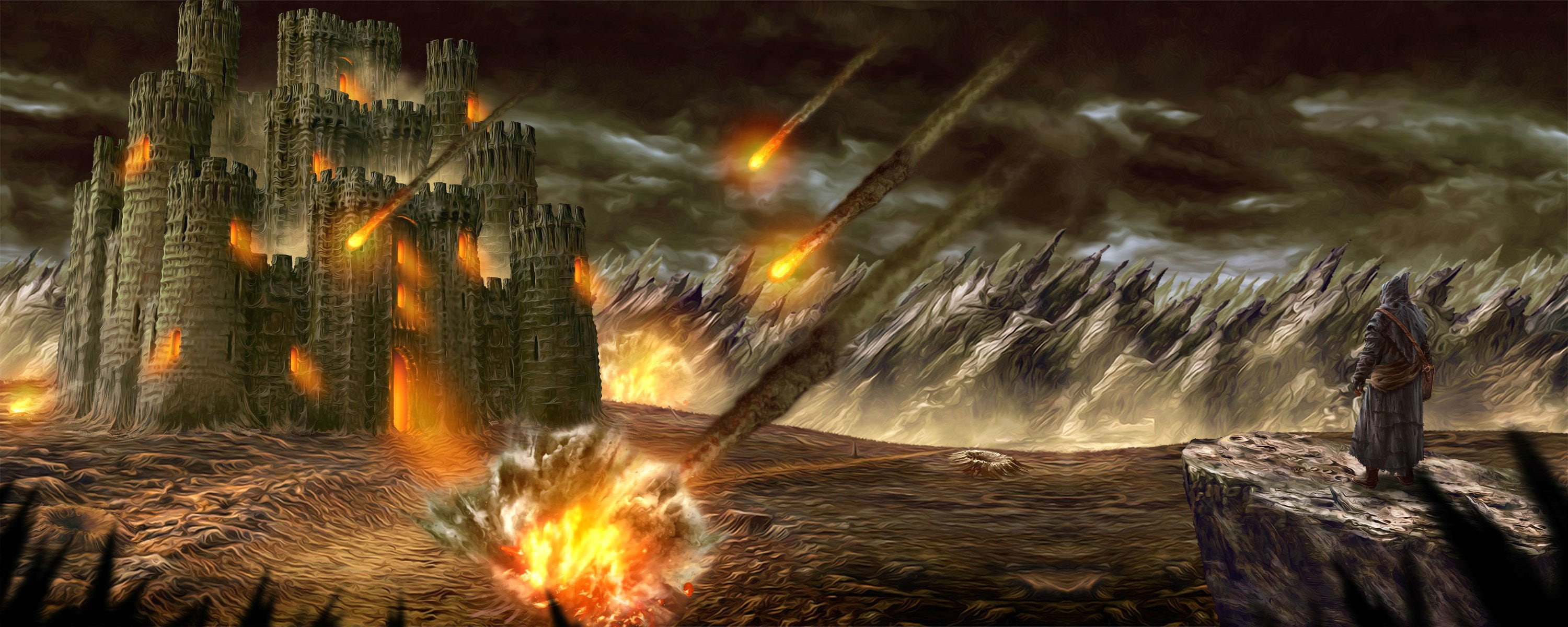 Wallpaper ID: 930503 / night, Fighting, warrior, Dark, sky, art, castle ...