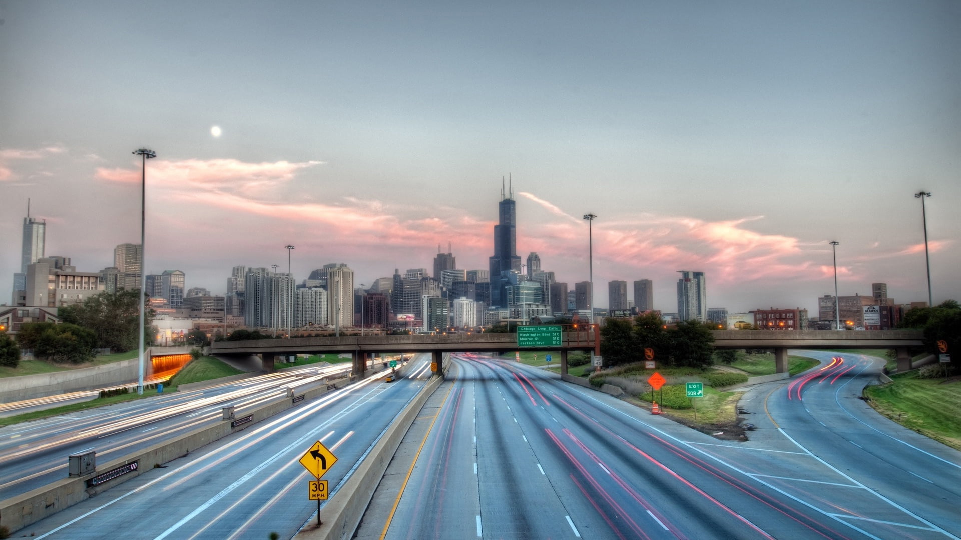 road, nature, illuminated, fast, modern, metropolitan, hill, direction ...
