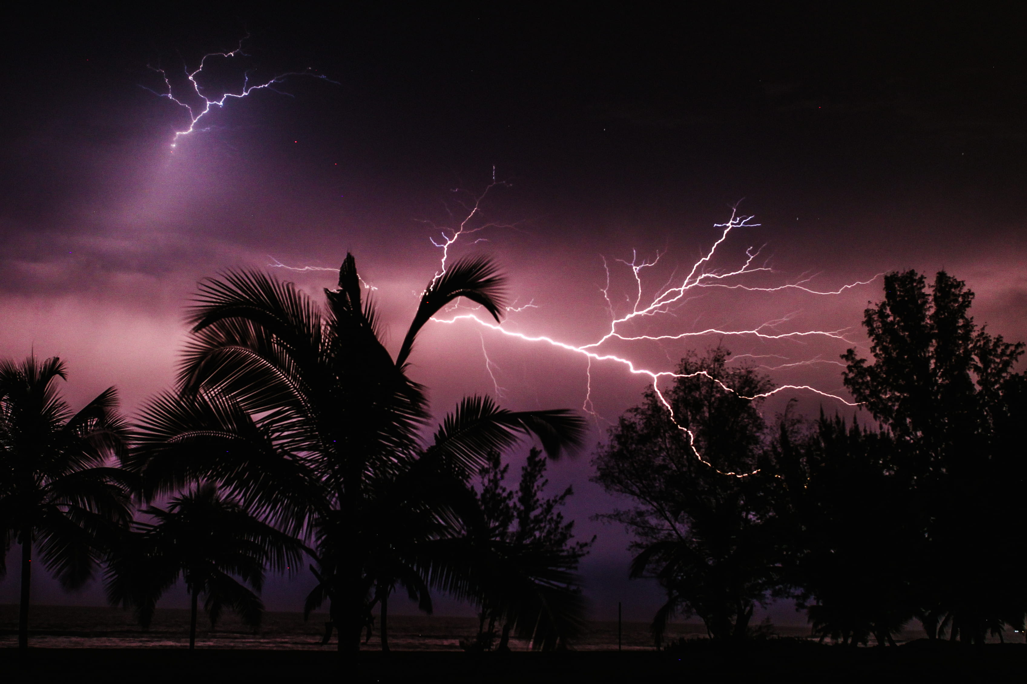 Liberium, Africa, Thunderbolt, Lapse, Silhouette, Low Angle View ...