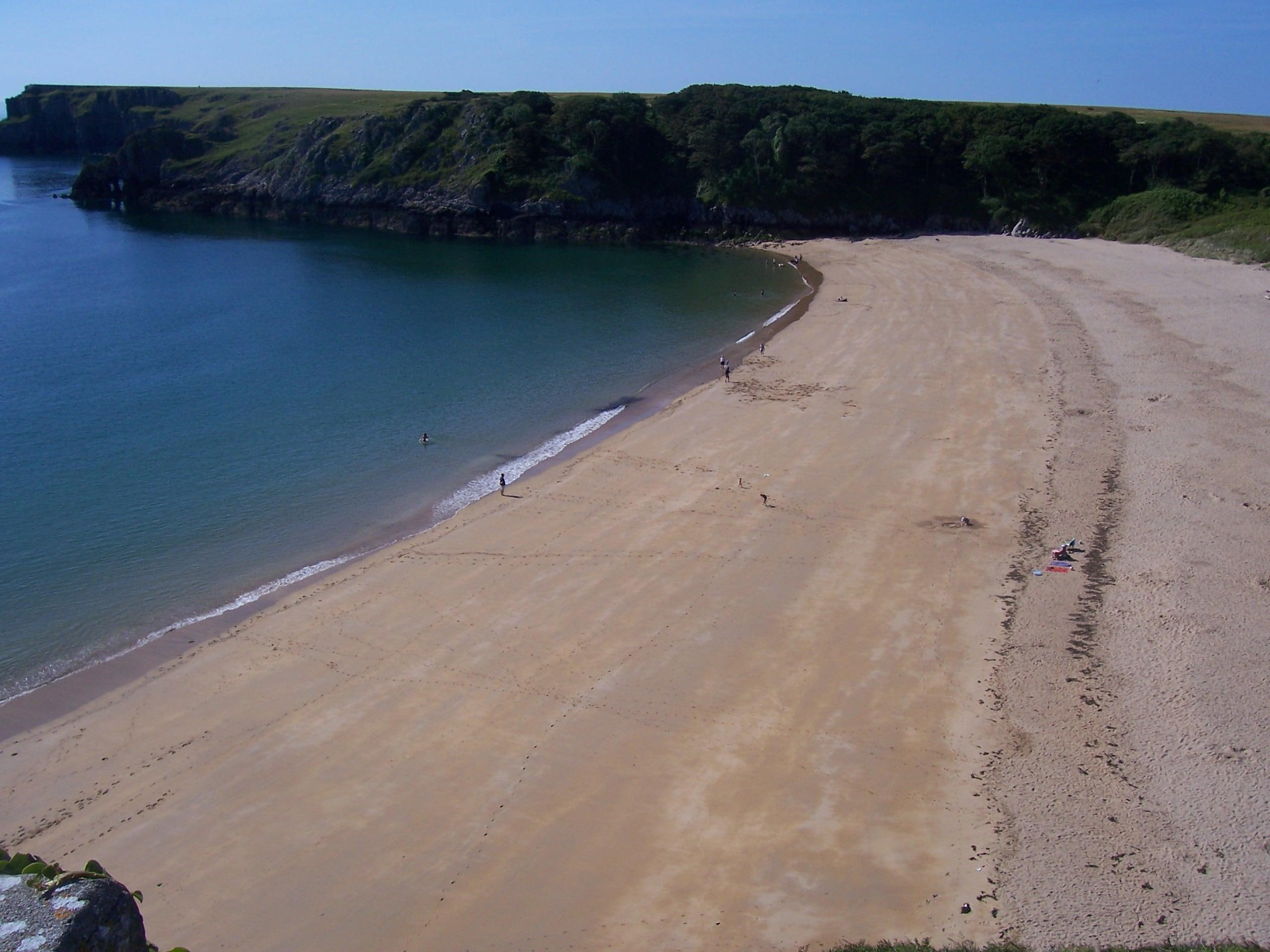 beach, sandy beach, 2K, wales, seashore, 3d and abstract, barafundle ...