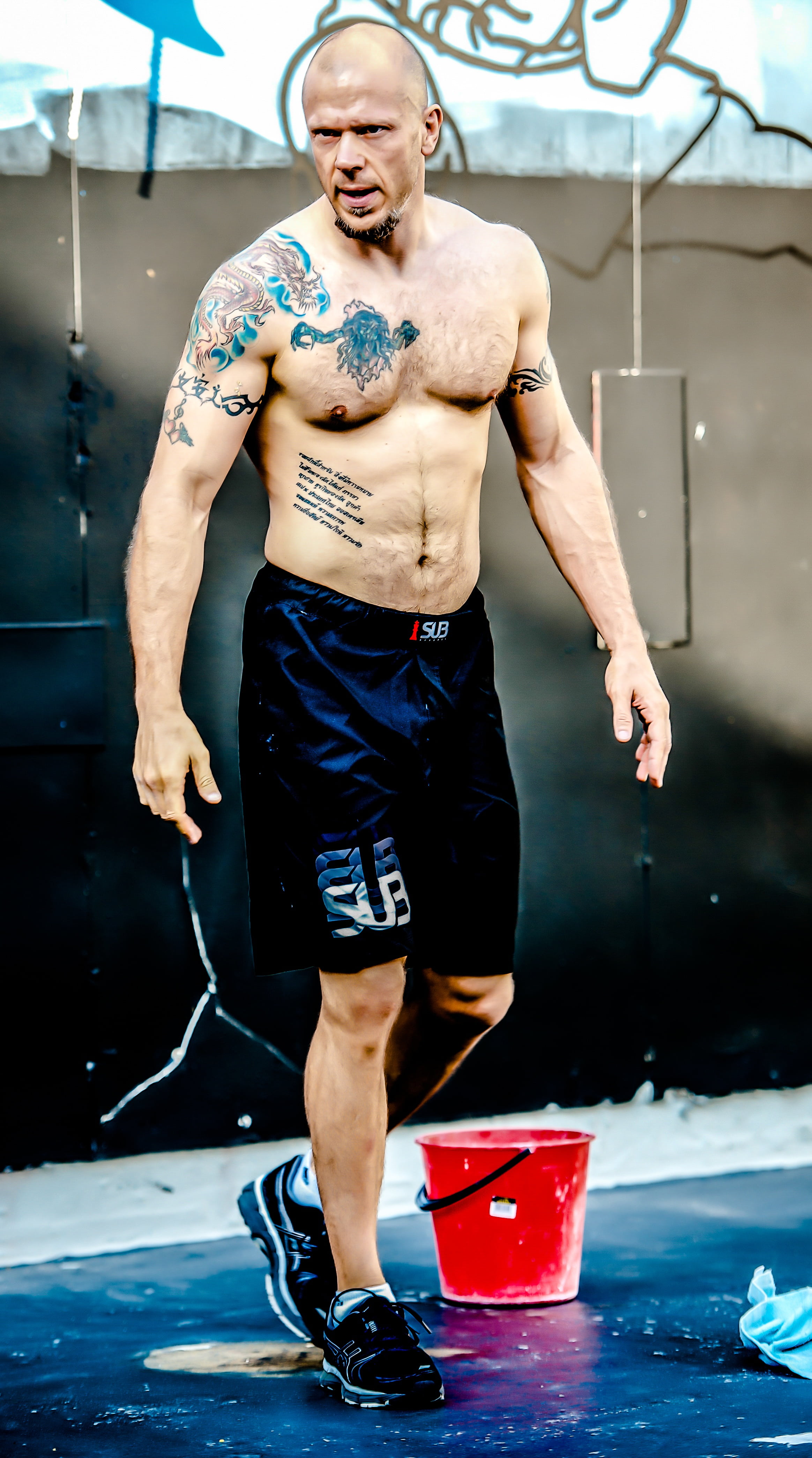 shirtless, adult, strong, man, mid adult, athlete, males, aggressive ...
