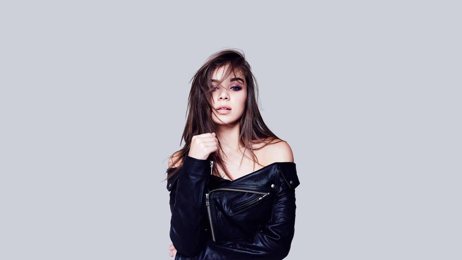 waist up, beauty, studio shot, front view, standing, young adult, open ...