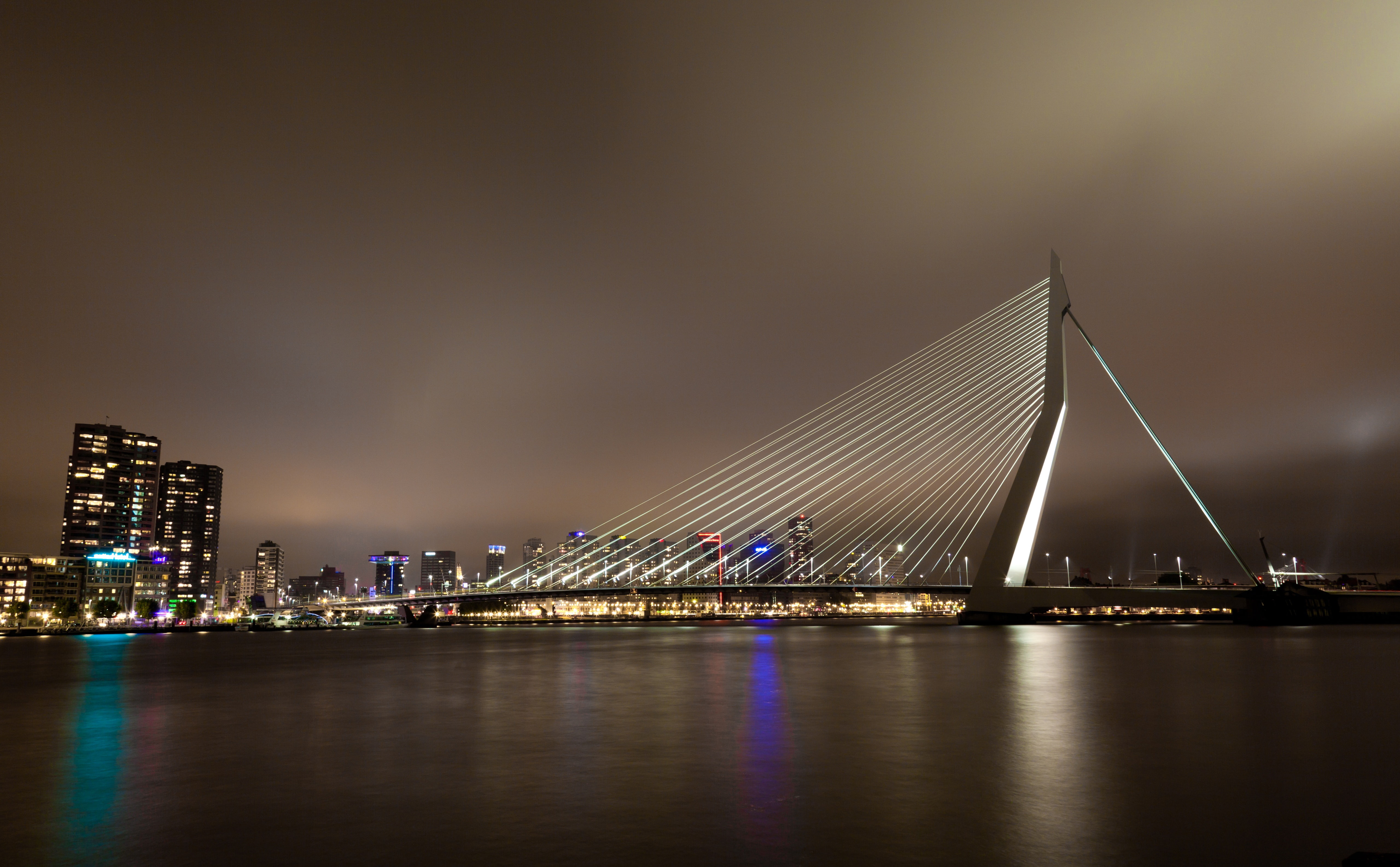 erasmusbrug, 4K, bridge, de rotterdam, netherlands, building, rotterdam ...