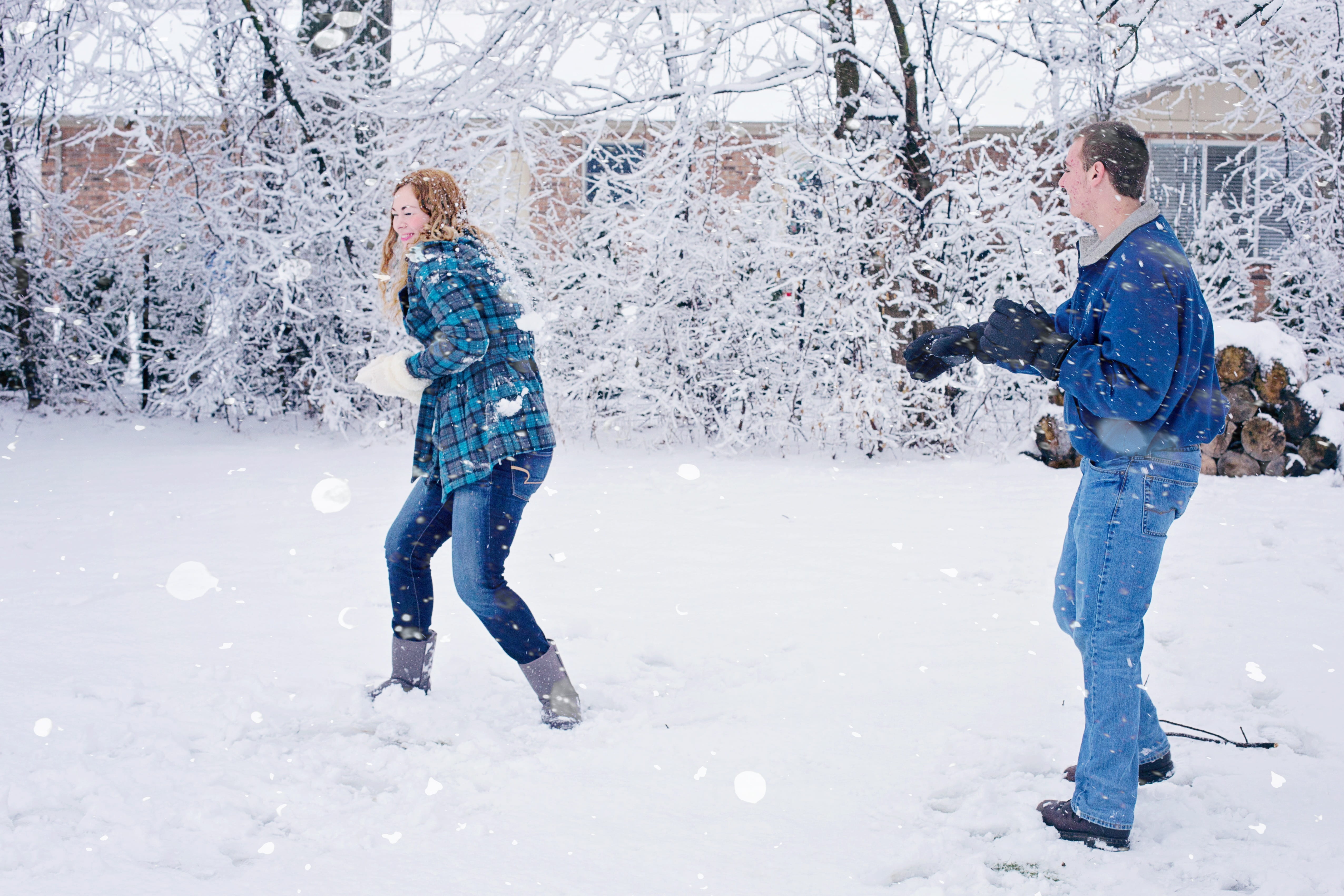 clothing, fun, winter, standing, two people, positive emotion, cold ...