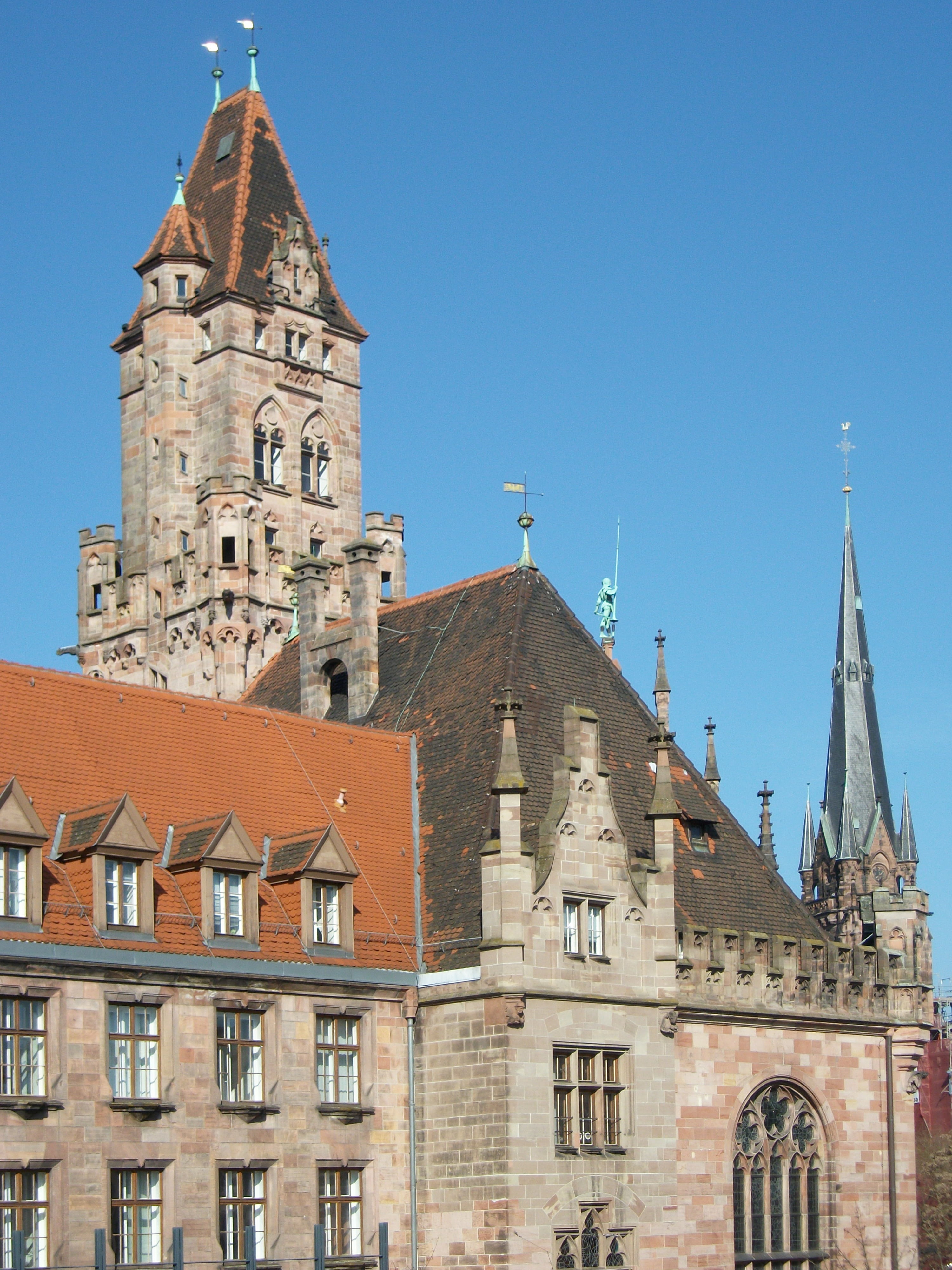 tourism, 4K, culture, blue, heritage, building, town hall, low angle ...