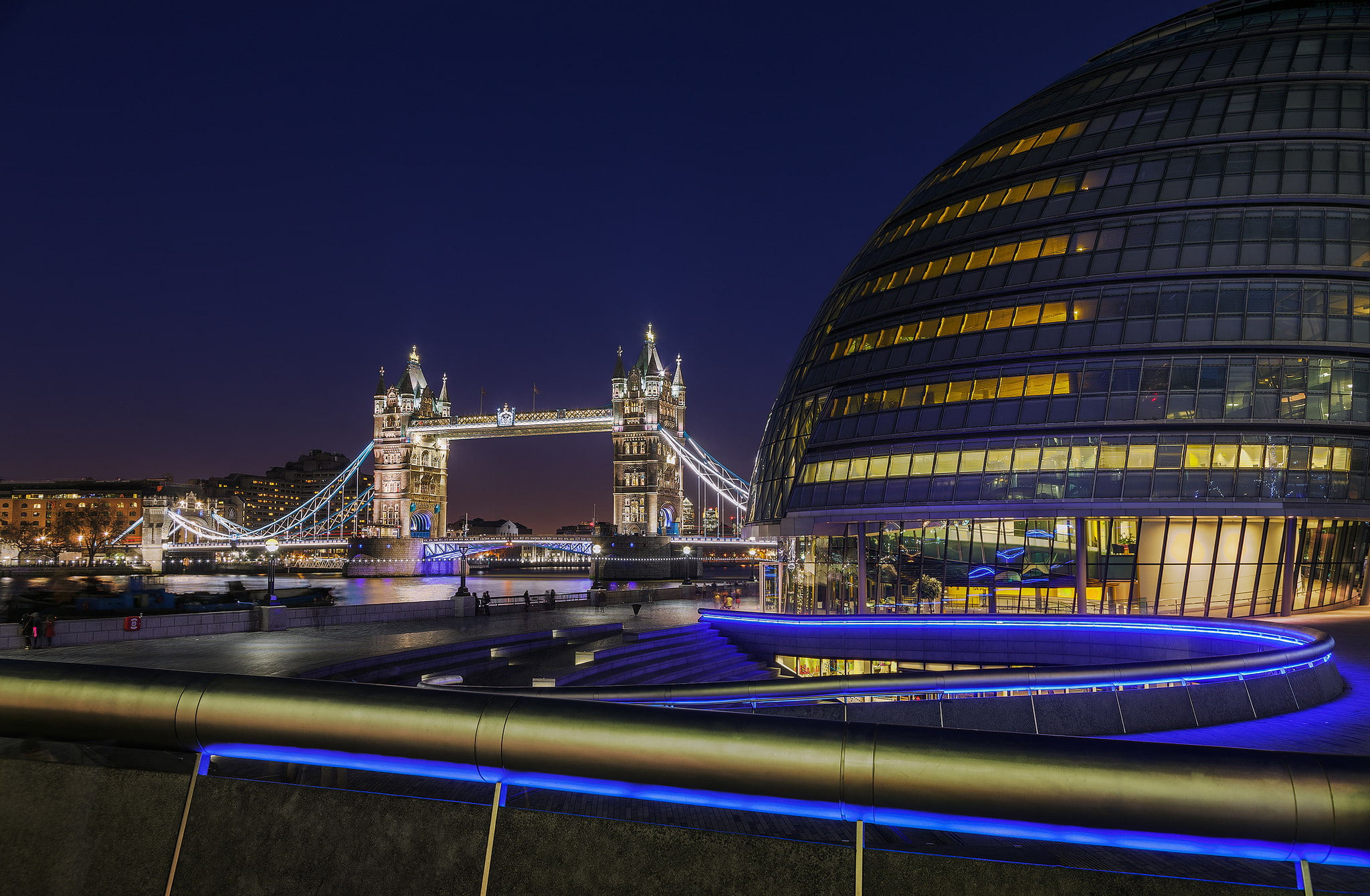 railings, London, bridge, City Hall, England, Great Britain, tower ...
