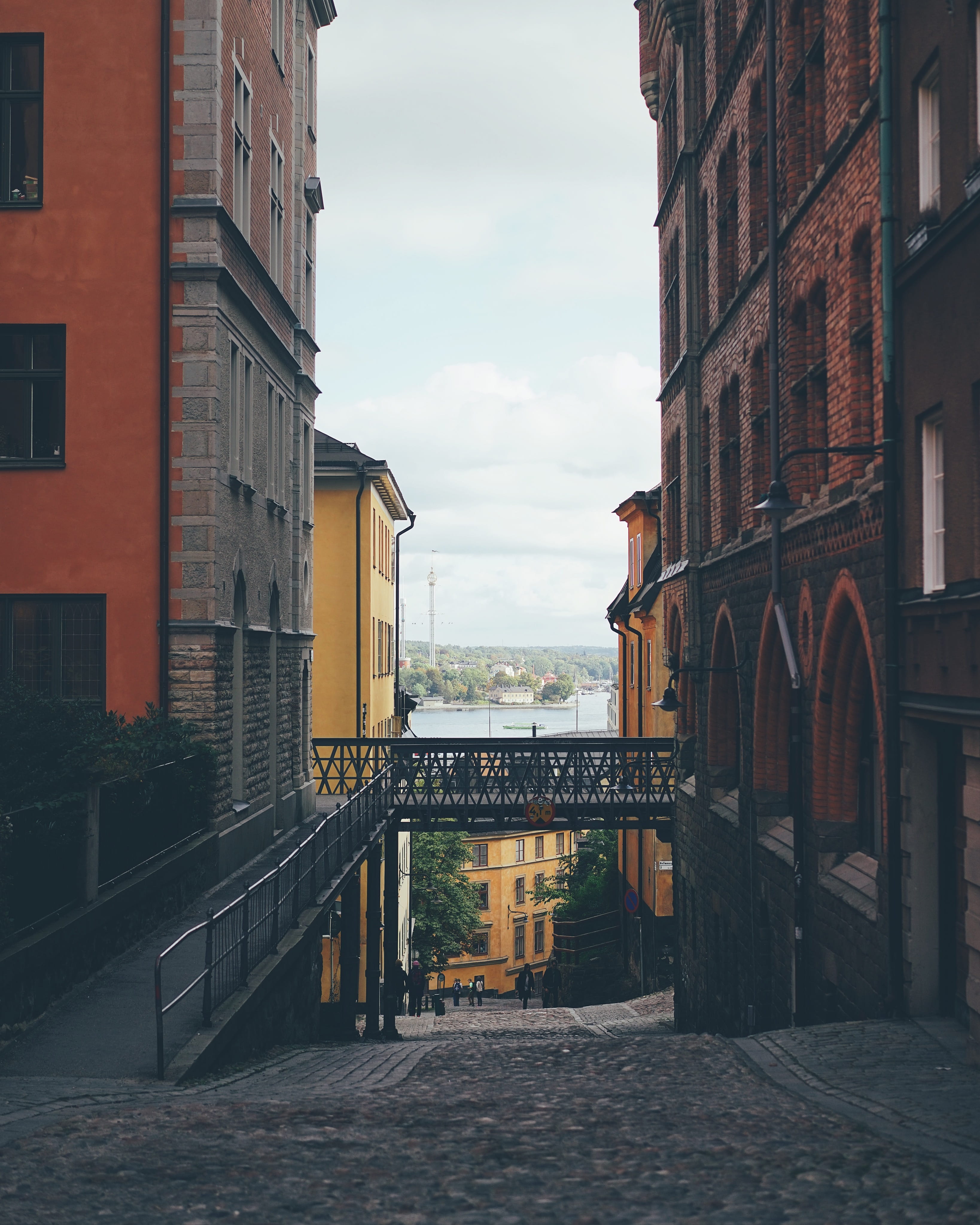 nature, buildings, the way forward, alleyway, building, stockholm, city ...