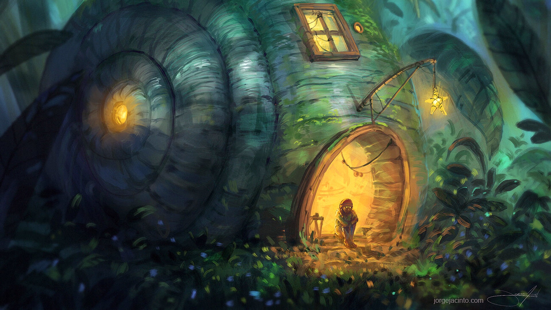 Shell, artwork, alone, Fantasy Architecture, Jorge Jacinto, fantasy art ...