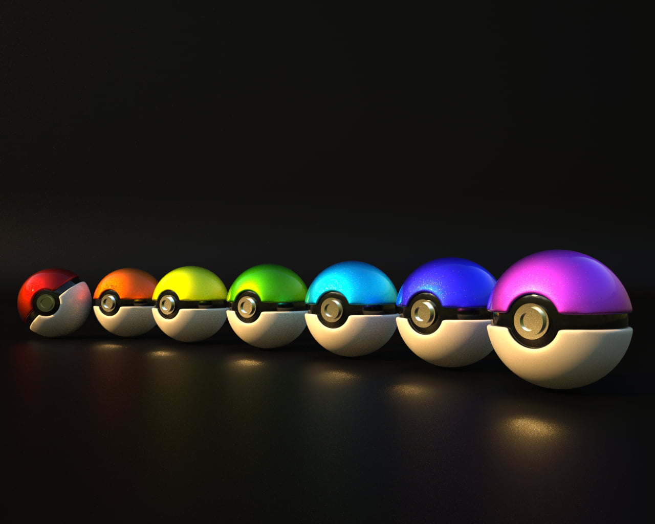 720P, Pokéballs, 3D HD Wallpaper