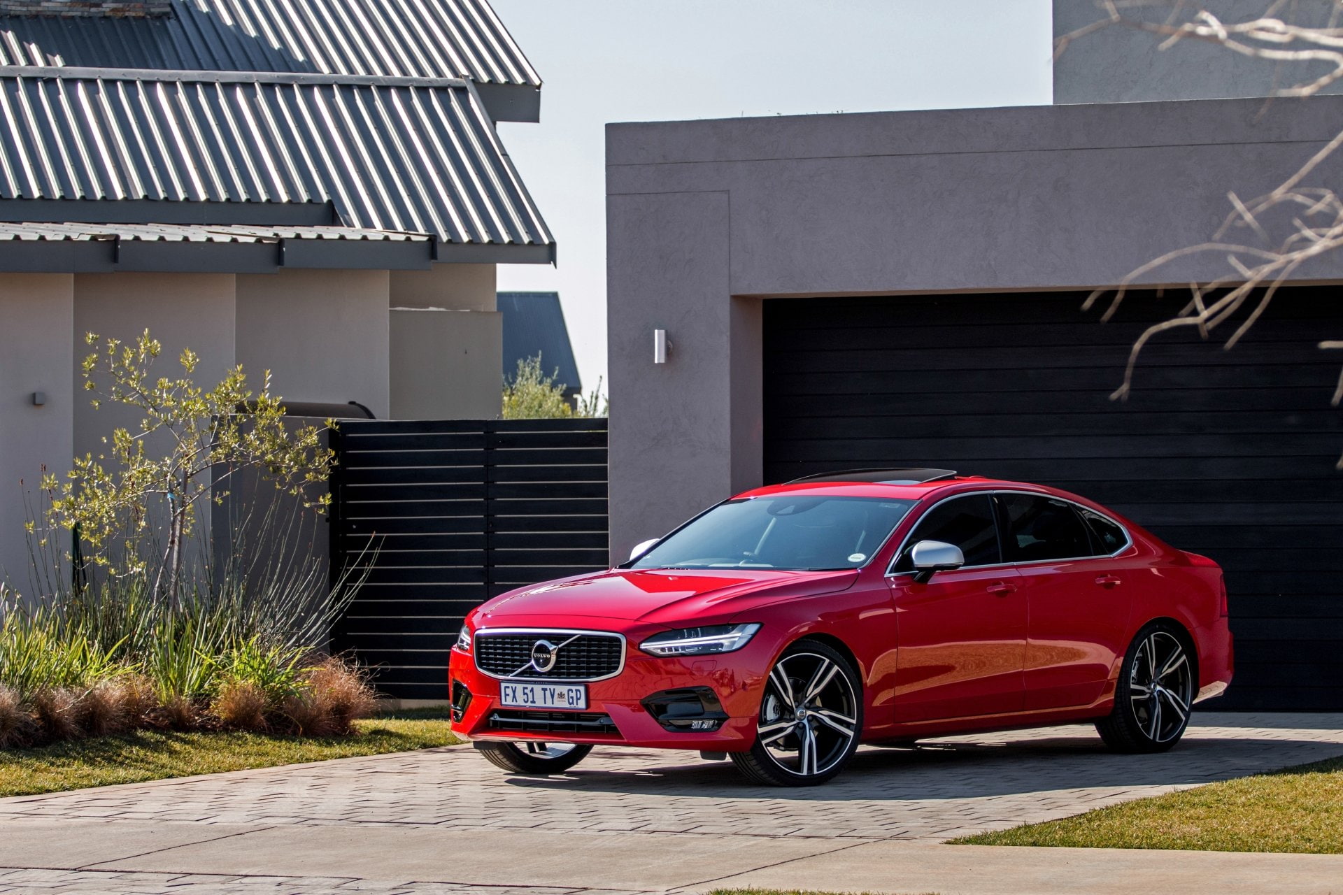 1080P, Red Car, Volvo, Car, Luxury Car, Volvo S90 HD Wallpaper