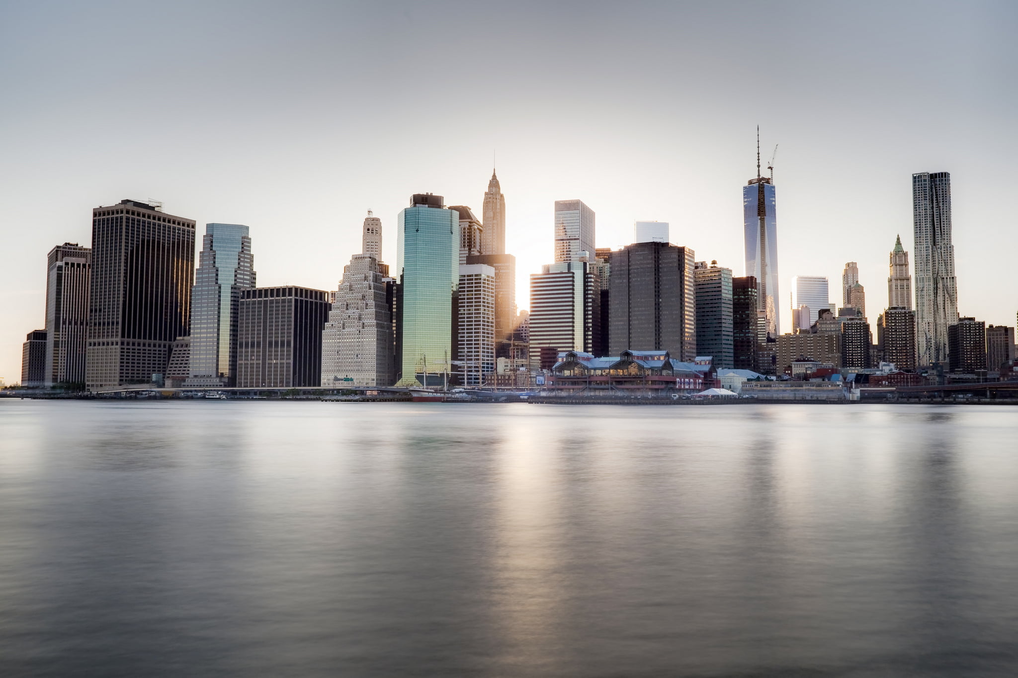 modern, New York City, landscape, building, city, night, outdoors ...