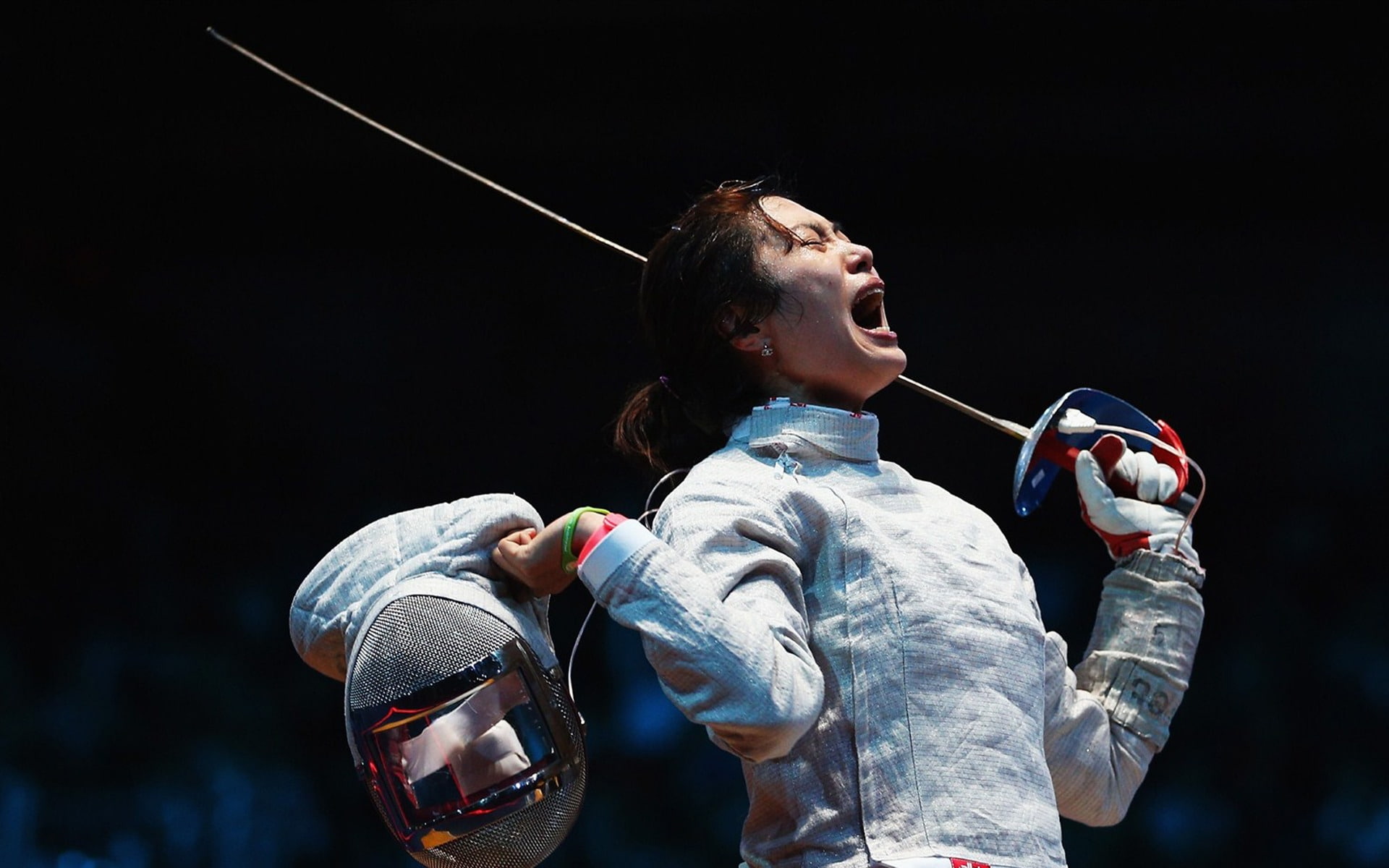 jiyeon, athlete, london, fencing, olympics, kim, 1080P HD Wallpaper