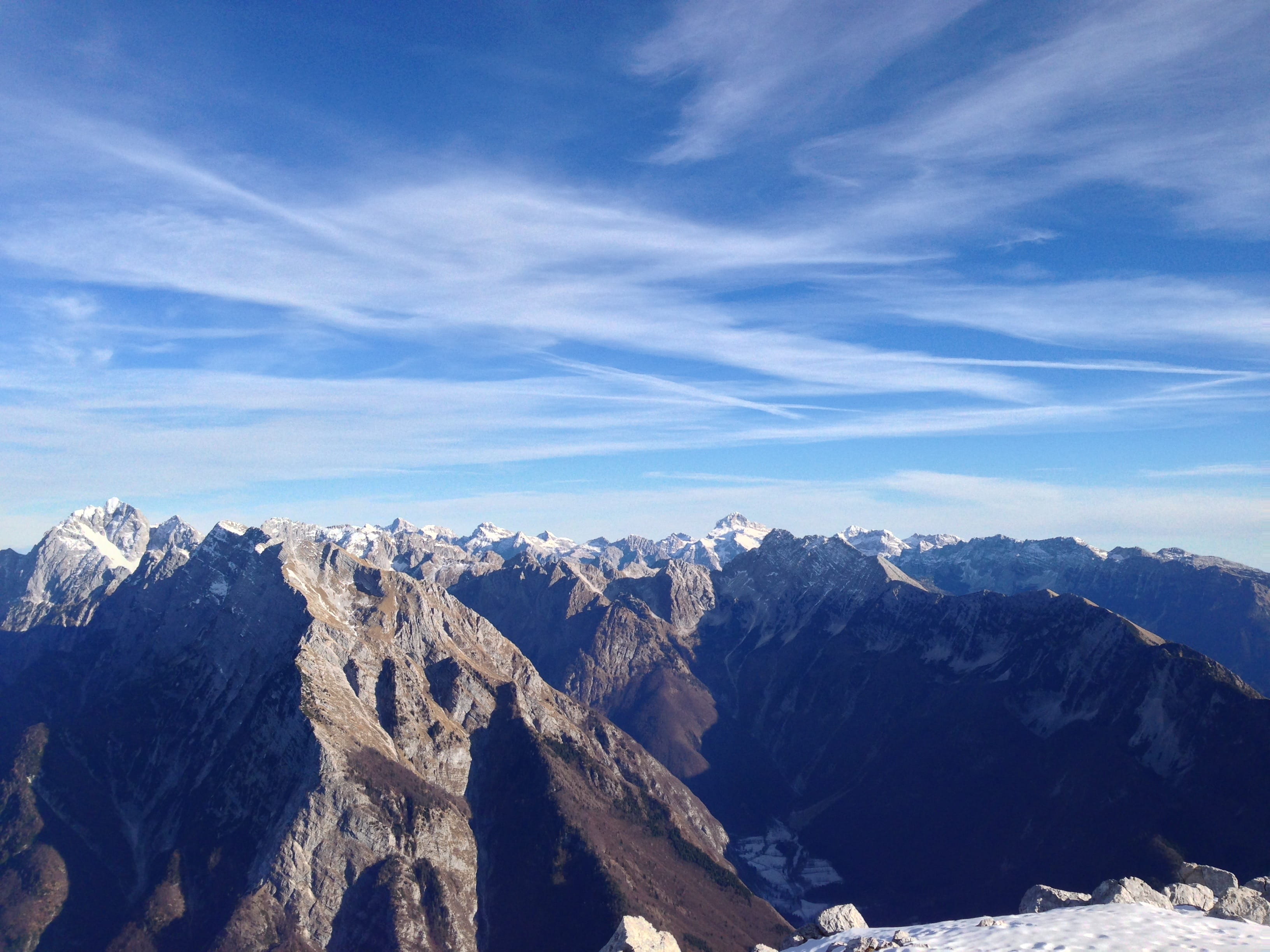 climate, rocks, scenics - nature, snow, cloud - sky, slovenia, winter ...