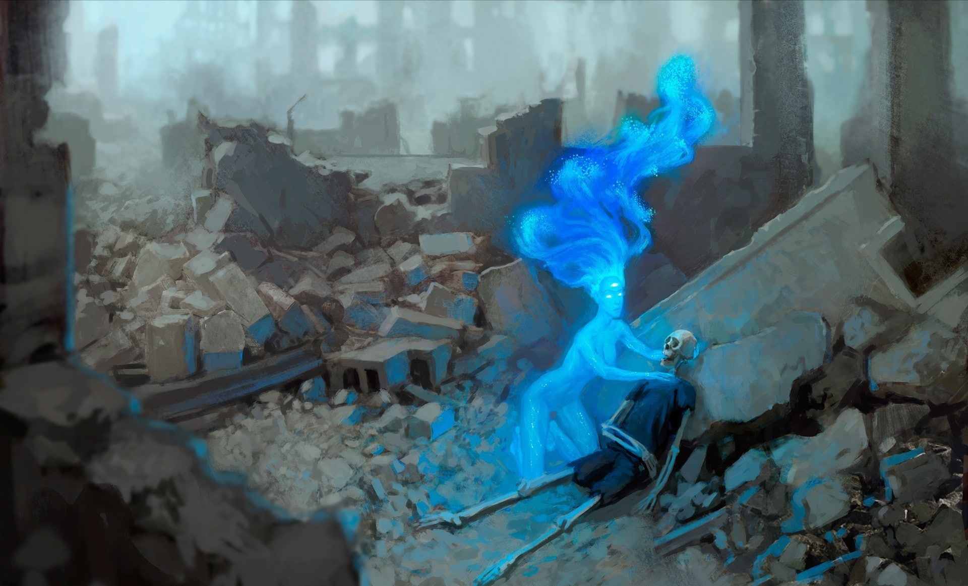 fantasy, art, artwork, 1080P, fantasy art, ghost HD Wallpaper