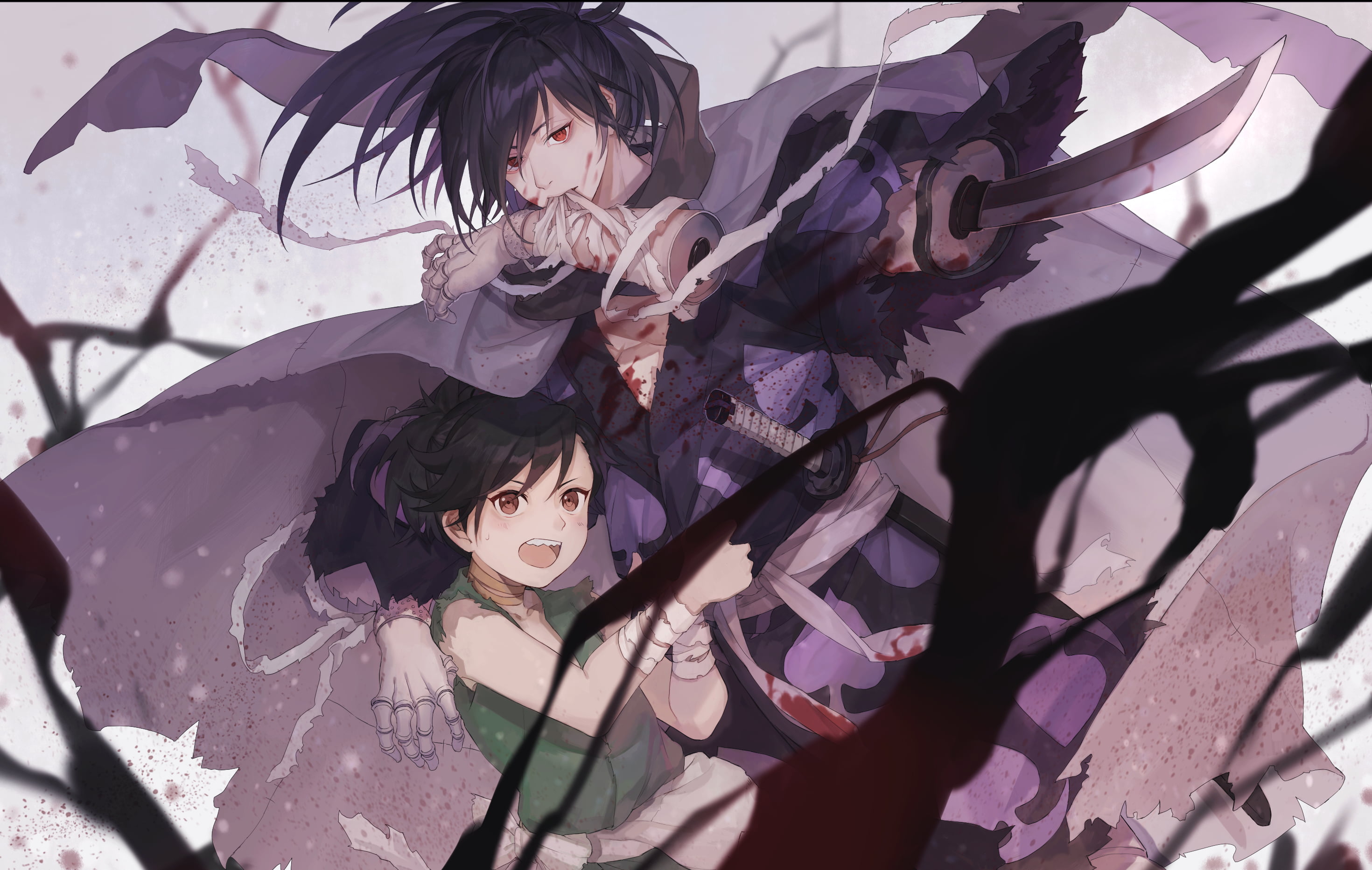 Purple Eyes, 2K, Dororo (Anime), Black Hair, Anime, Dororo, Boy ...