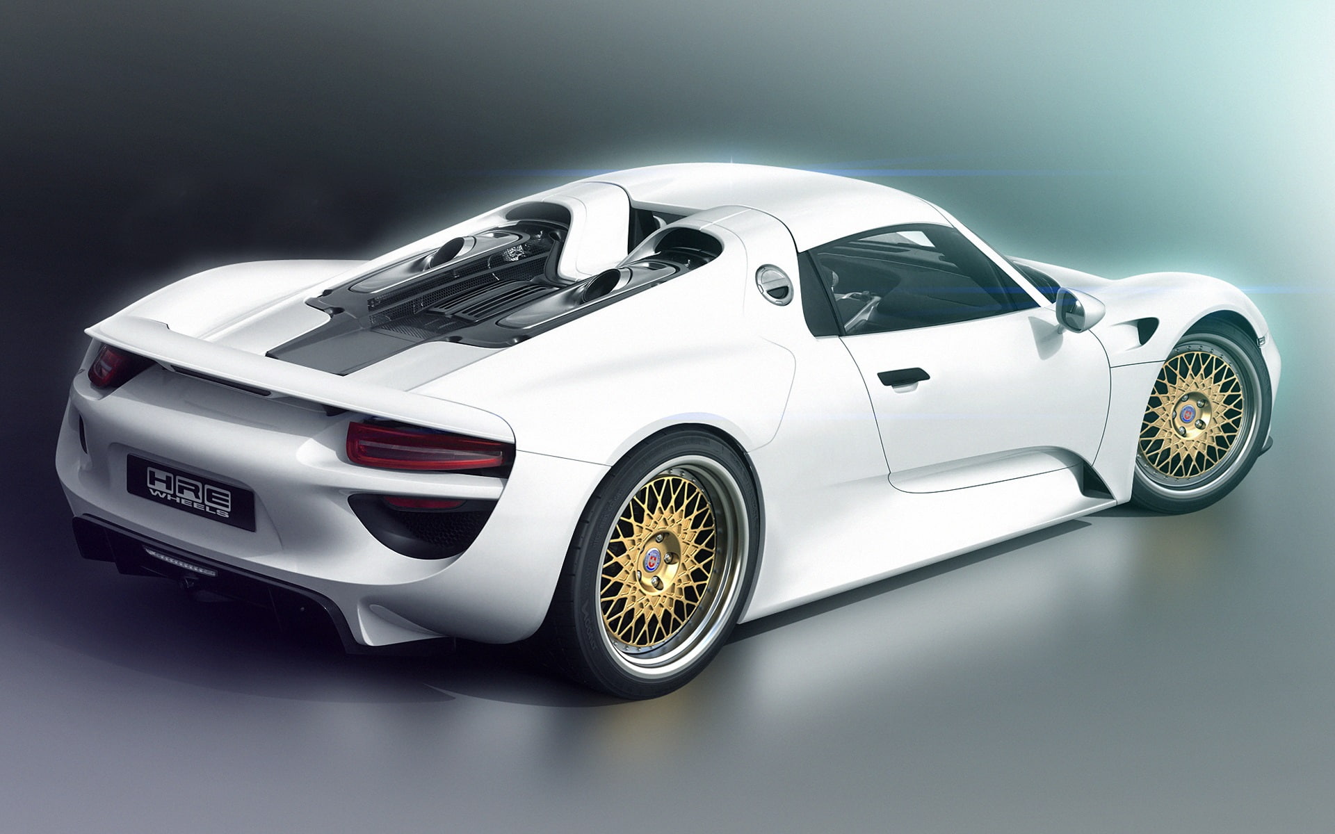 Back, View, White, 1080P, Supercar, Porsche HD Wallpaper