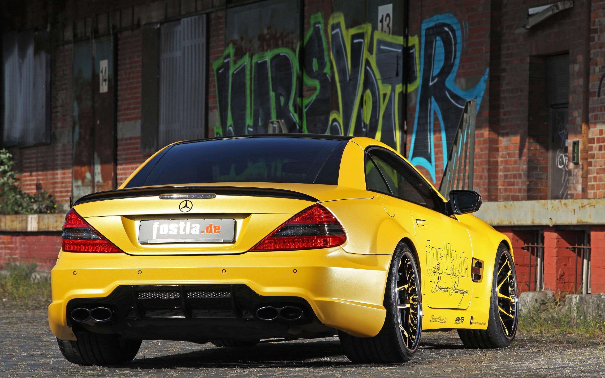tesla, dc, 2560x1600, sl-class, fostla, 2K, benz, mercedes, sl, yellow ...