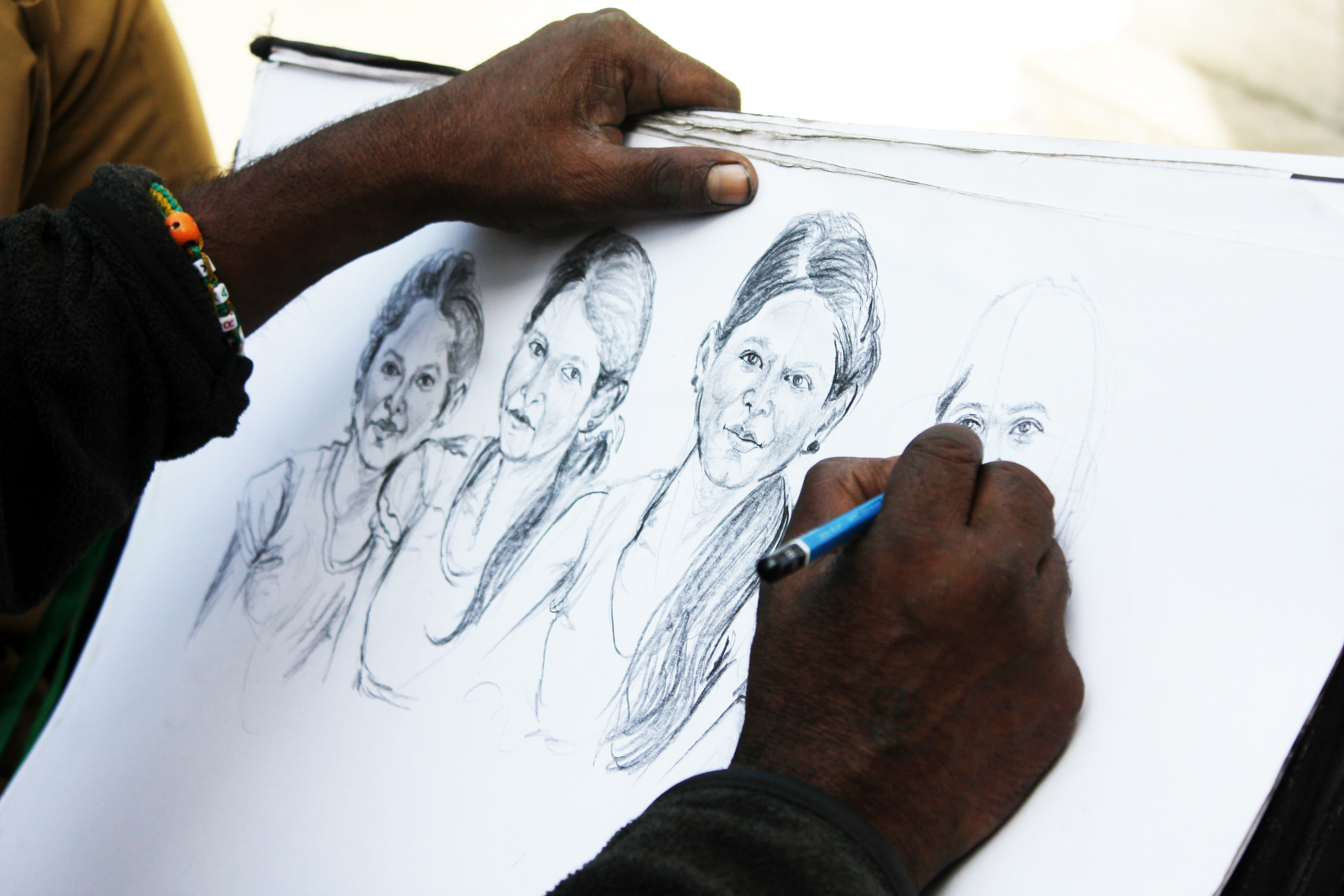 Pencil, skillful, working, 5K, close-up, sketching, human body part ...