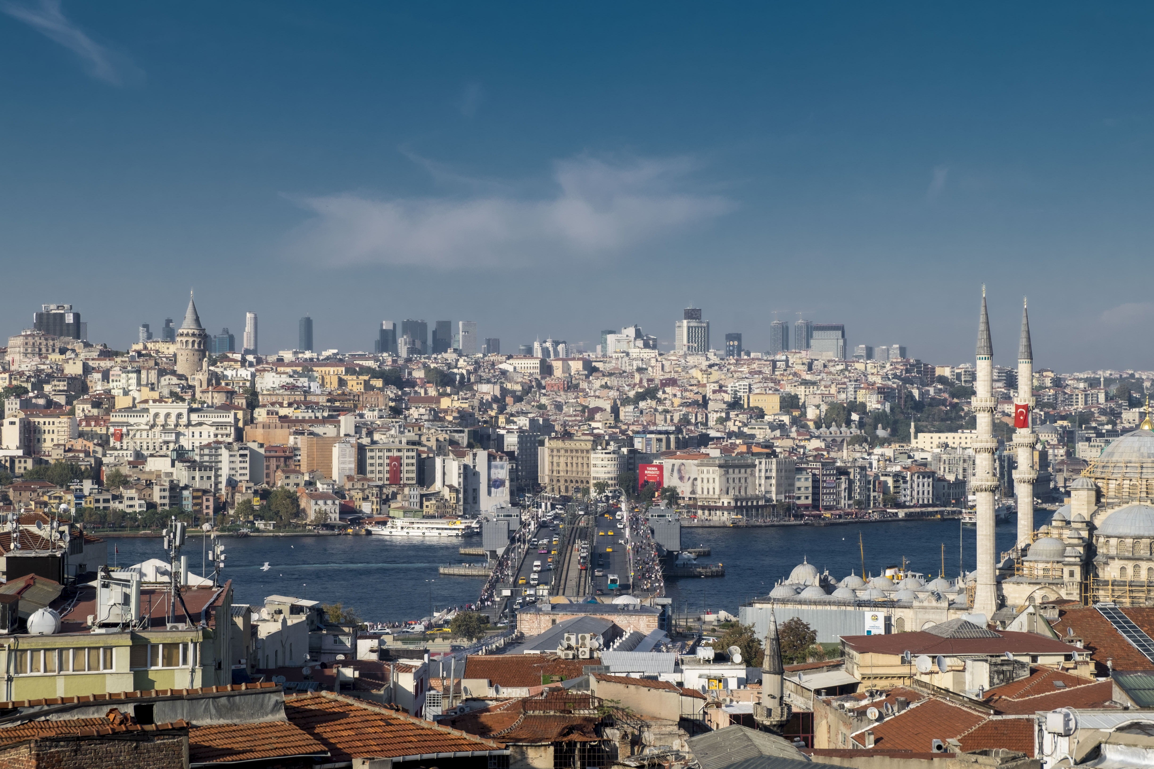 Financial District, Sea, Coastal, Crowded, Beach, Galata Bridge, Built ...