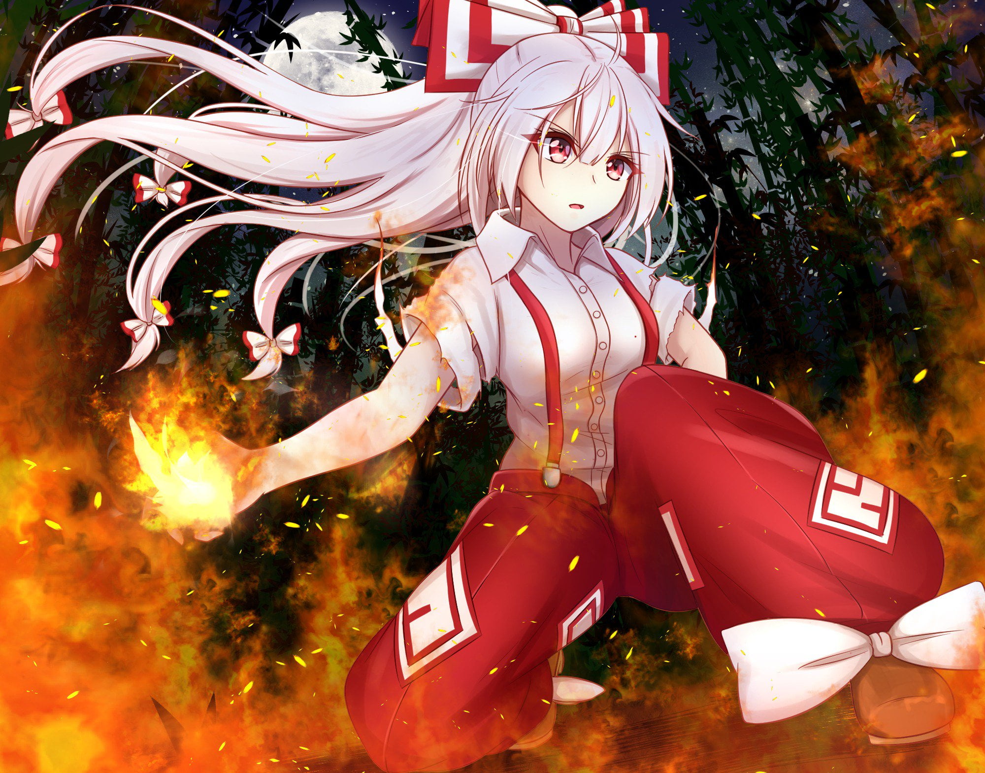 Anime, Fujiwara no Mokou, Touhou, 1080P HD Wallpaper