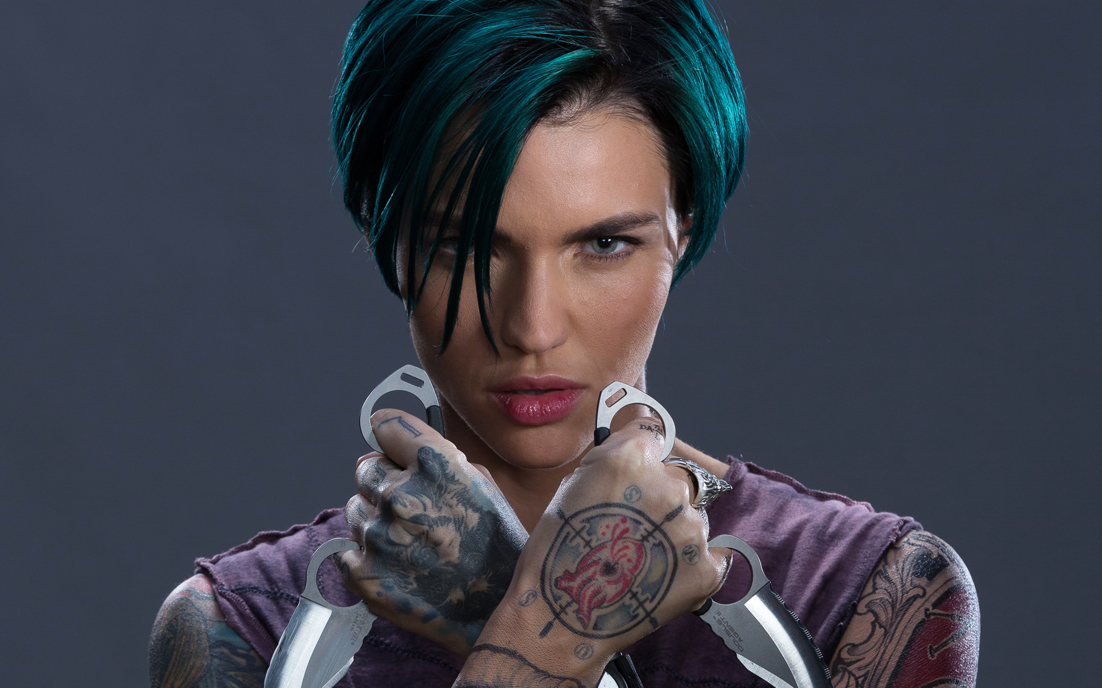 4K, Tattoo, Face, Actress, Short Hair, Ruby Rose, Movie, xXx: Return of ...