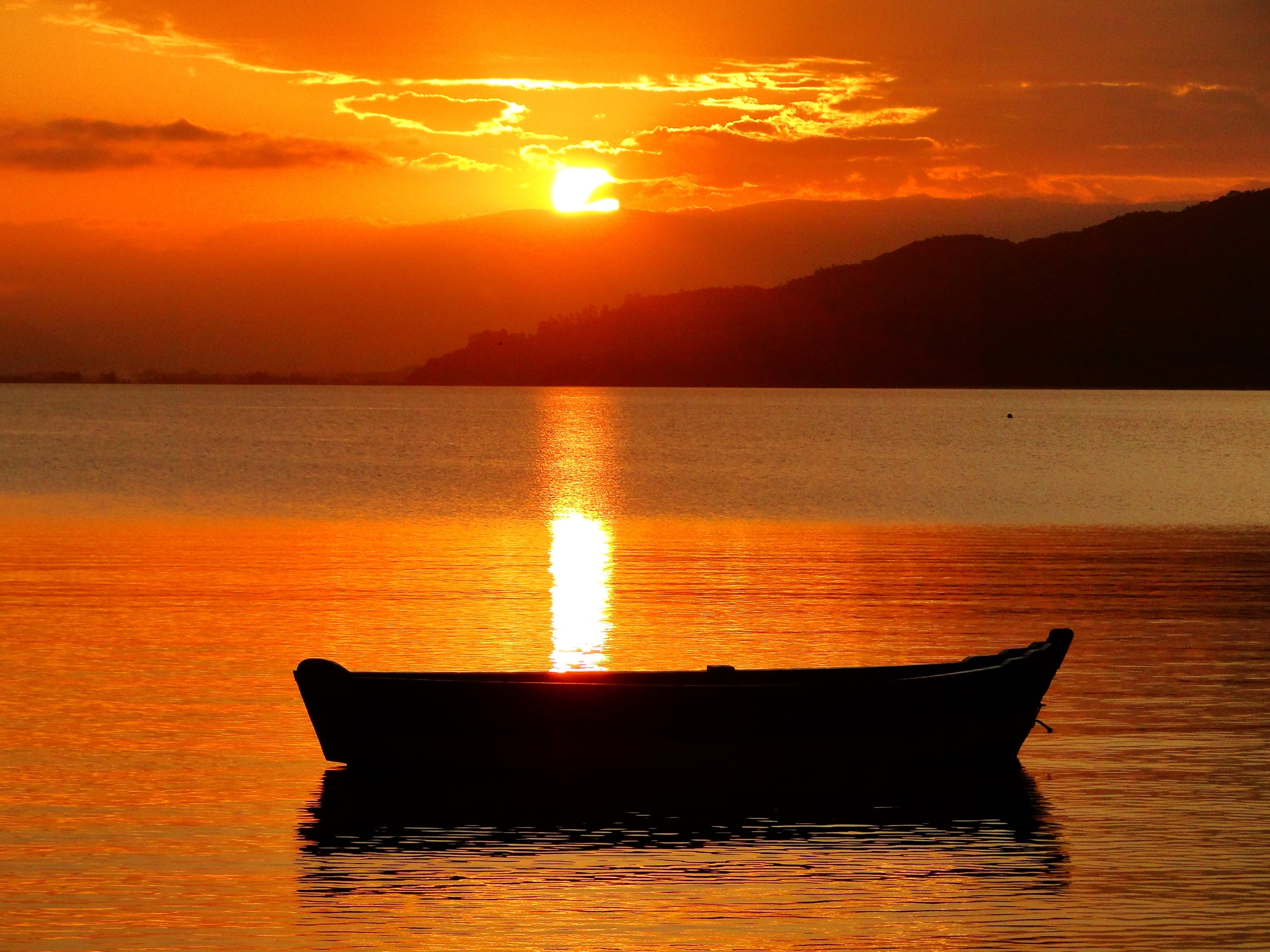 eventide, 2K, sun, summer, idyllic, sky, vessel, tranquil scene, orange ...