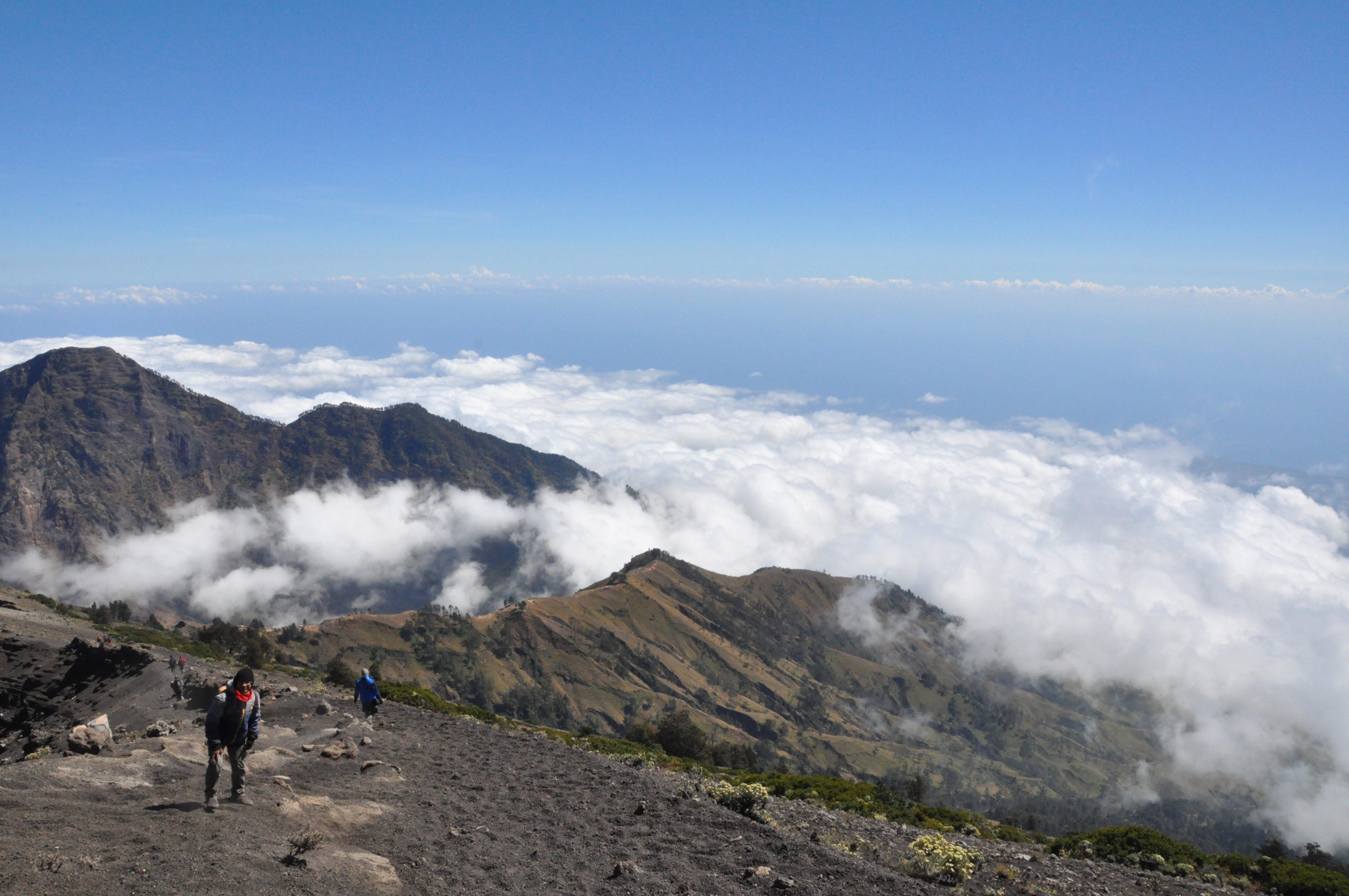 trekking, activity, cloud - sky, volcanic crater, walking, physical ...
