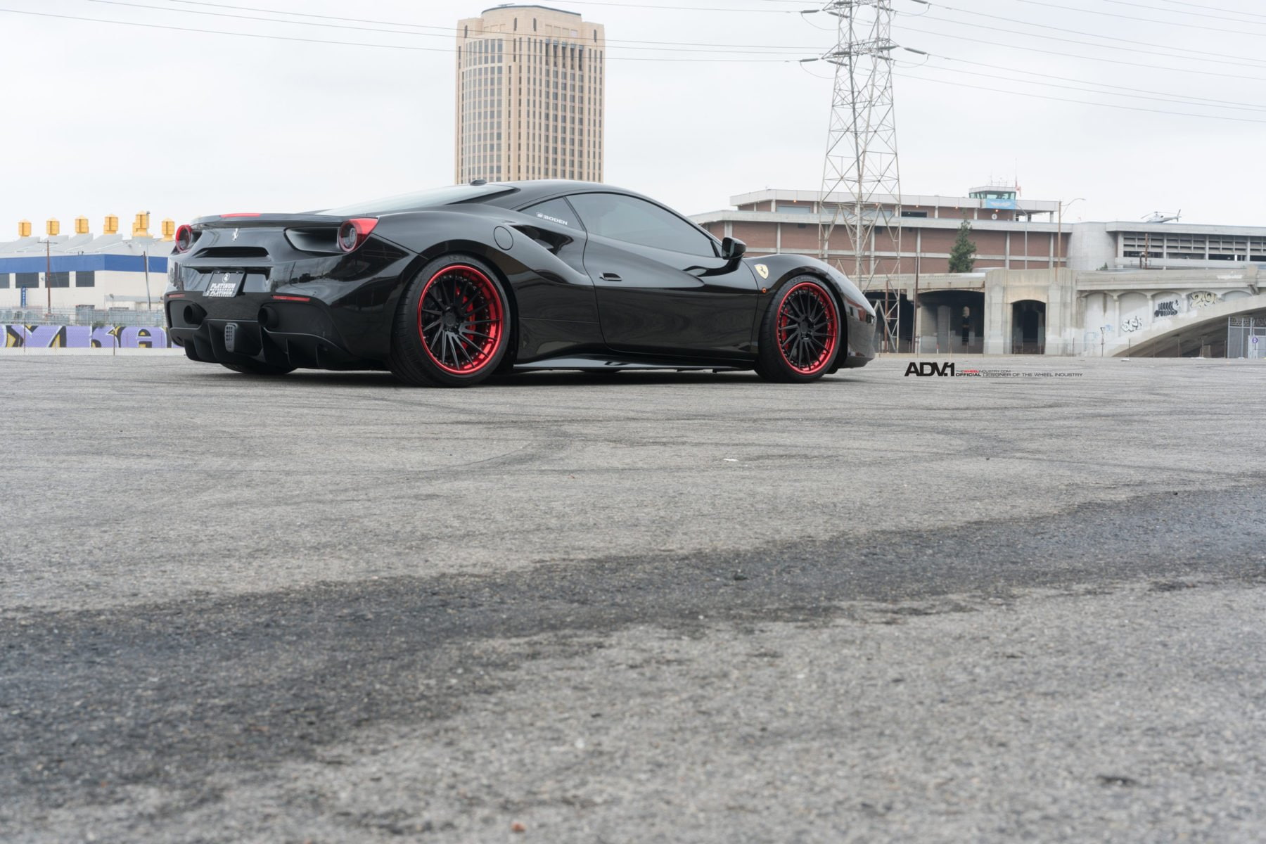 gtb, black, wheels, 720P, adv1, cars, ferrari, 488 HD Wallpaper