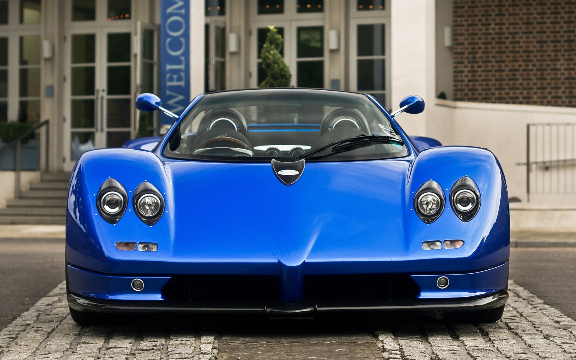 background, 1080P, the front, Pagani, C12, Roadster, Zonda, Probe, blue ...